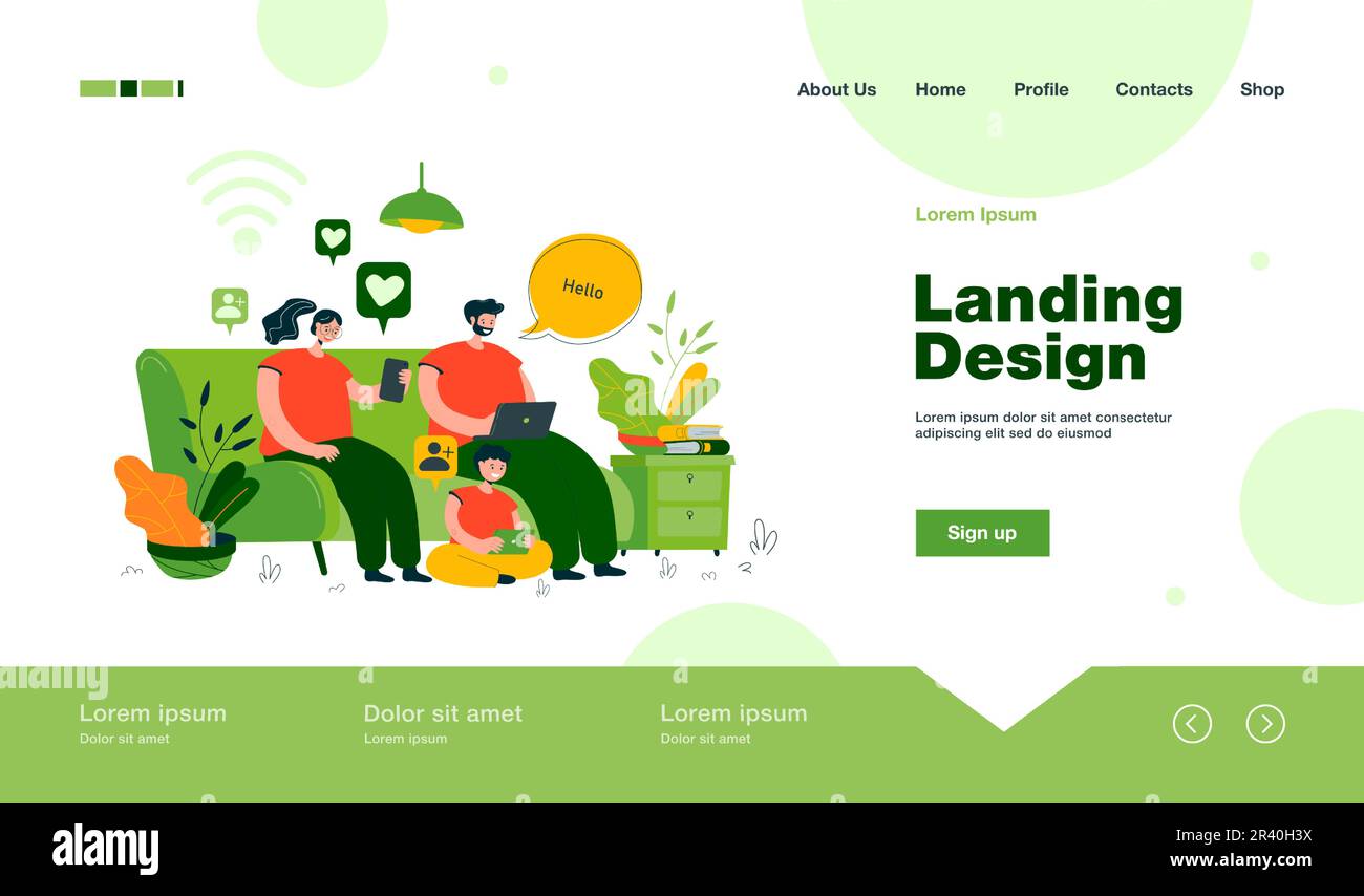 Family laptop child internet Stock Vector Images - Alamy