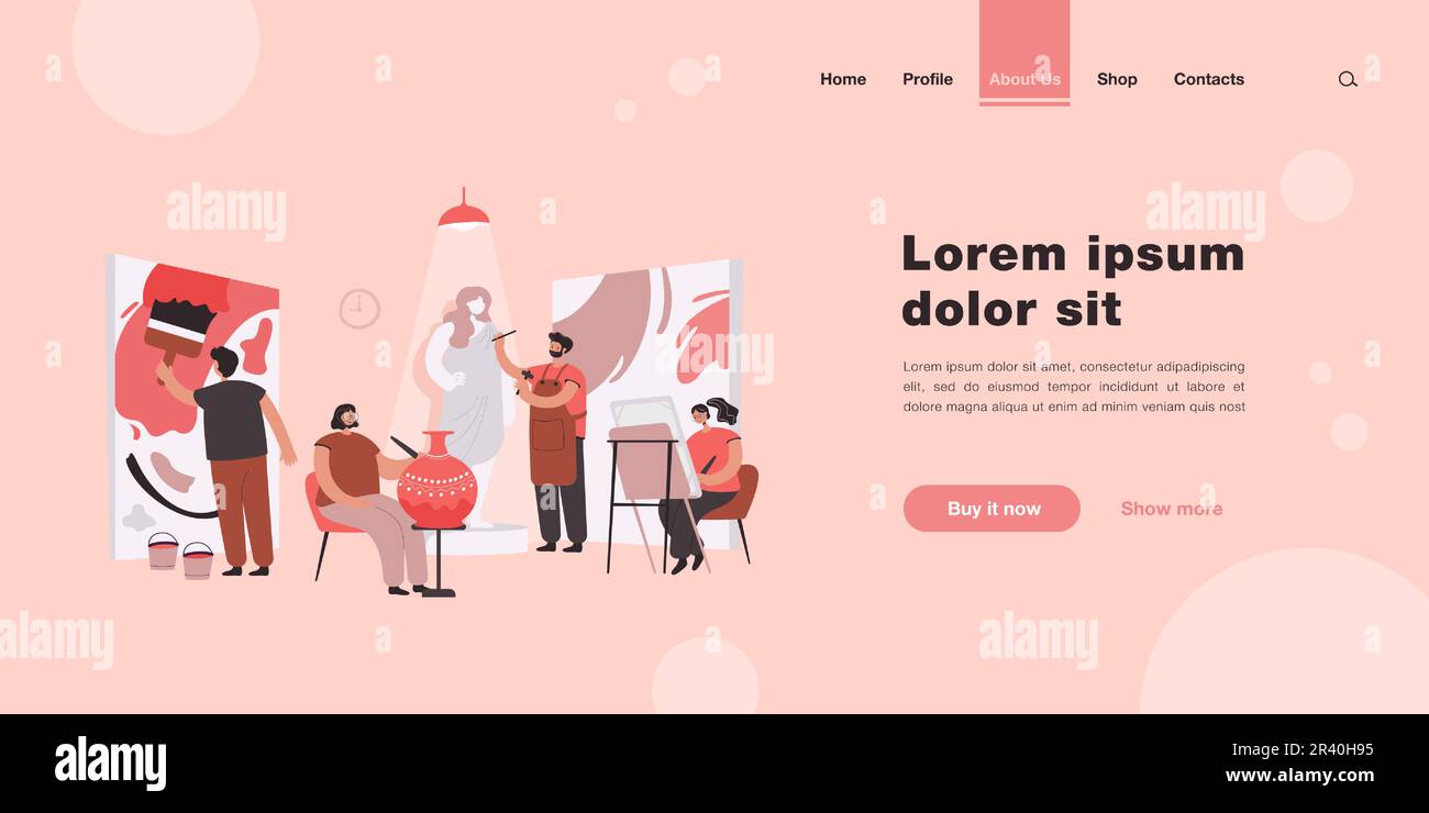 Artists and sculptors creating artworks in workshop Stock Vector Image & Art - Alamy