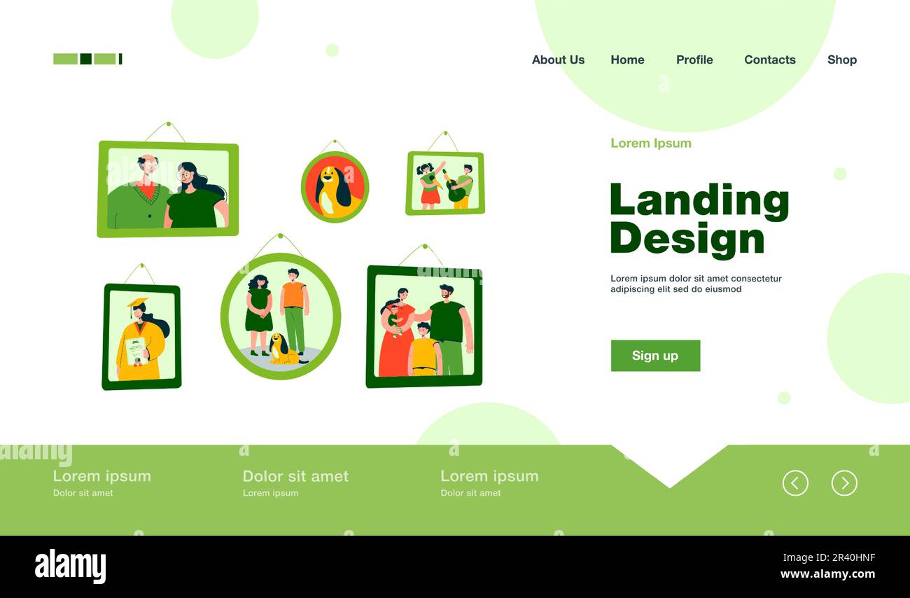 Family photos in frames vector illustration Stock Vector Image & Art ...