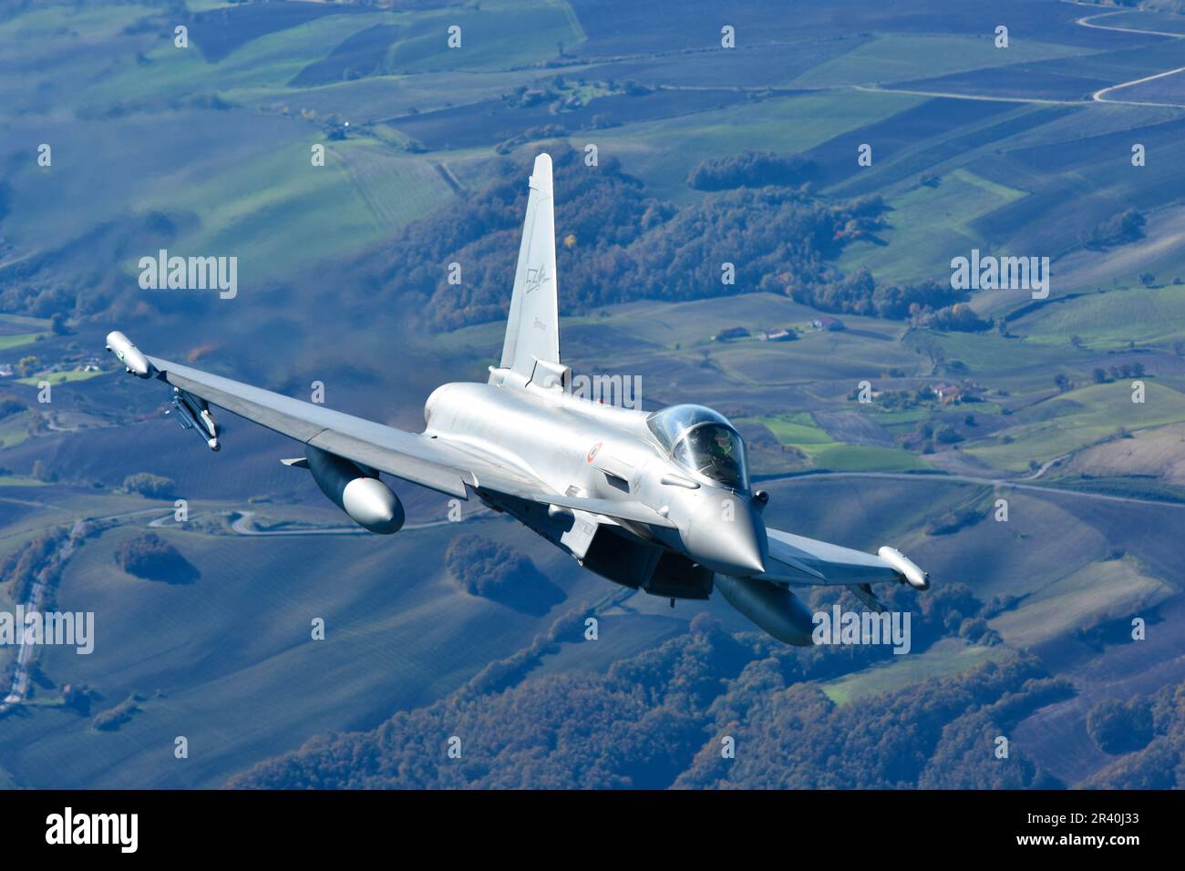 Italian Air Force F-2000A flying over Southern Italy during Exercise ...