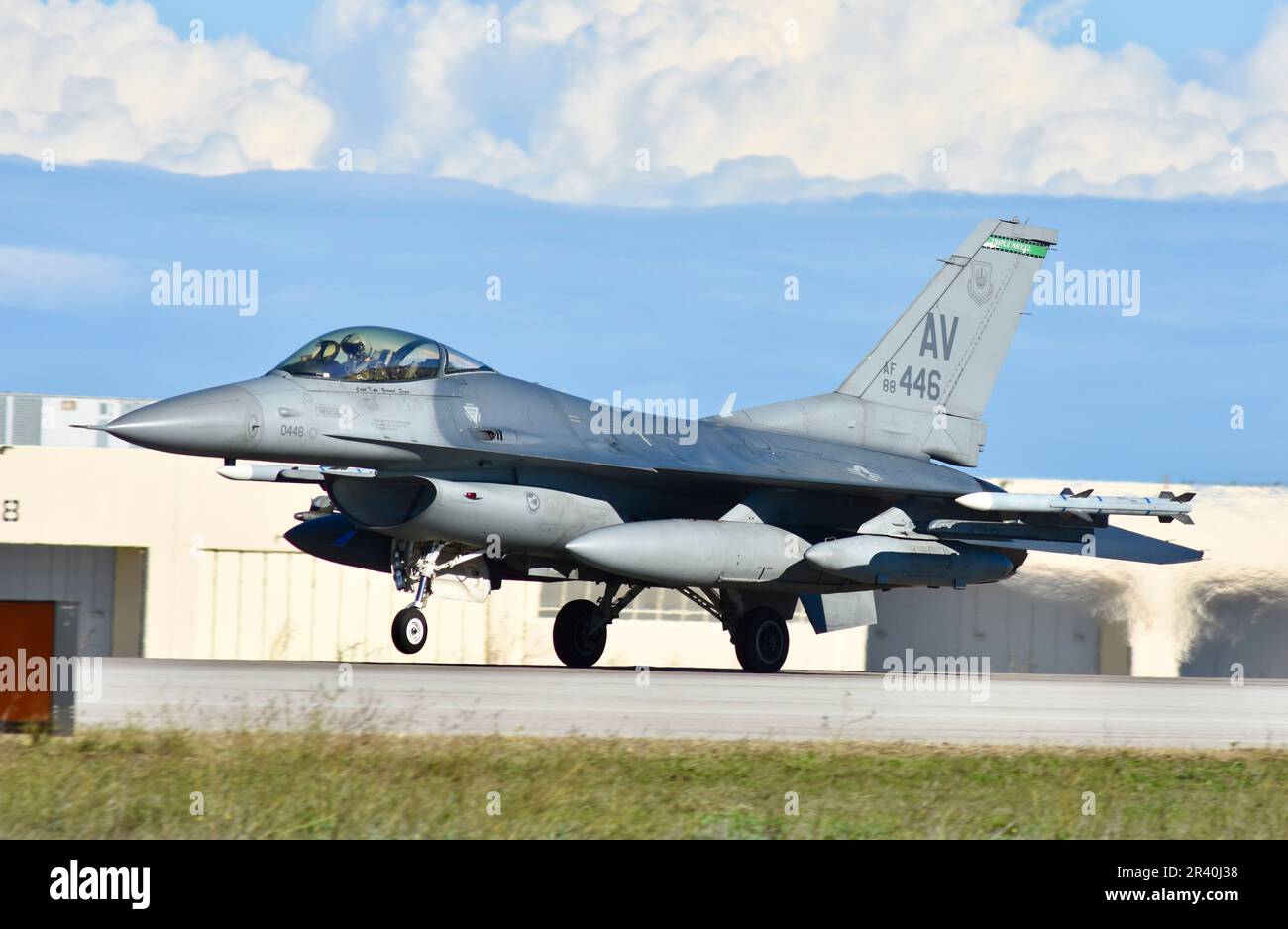 U.S. Air Force F-16CM taking off from Amendola Air Base, Italy Stock ...