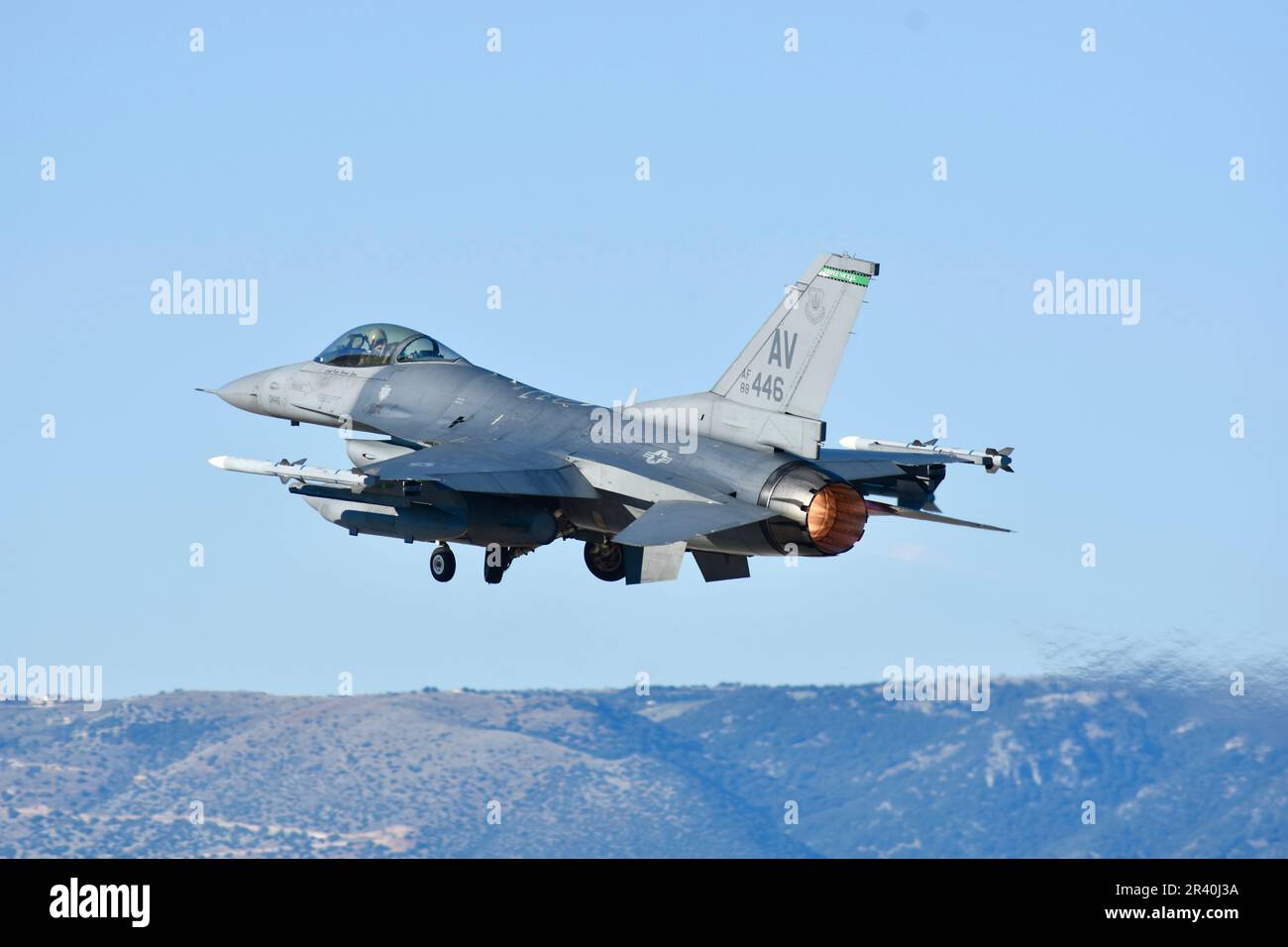 U.S. Air Force F-16CM taking off from Amendola Air Base, Italy Stock ...