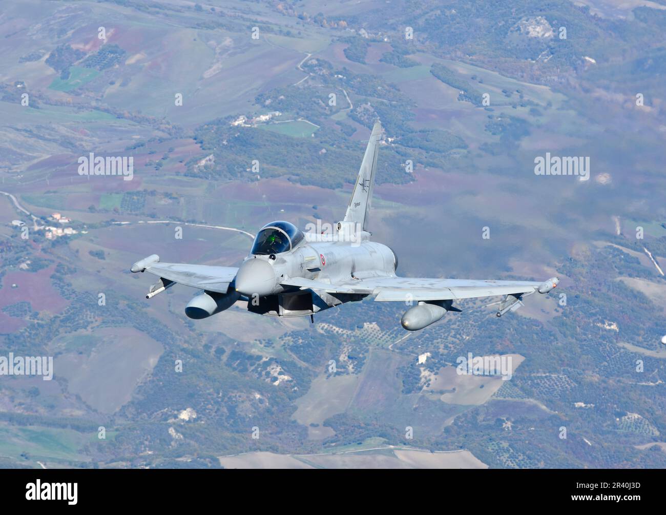 Italian Air Force F-2000A flying over Southern Italy during Exercise ...
