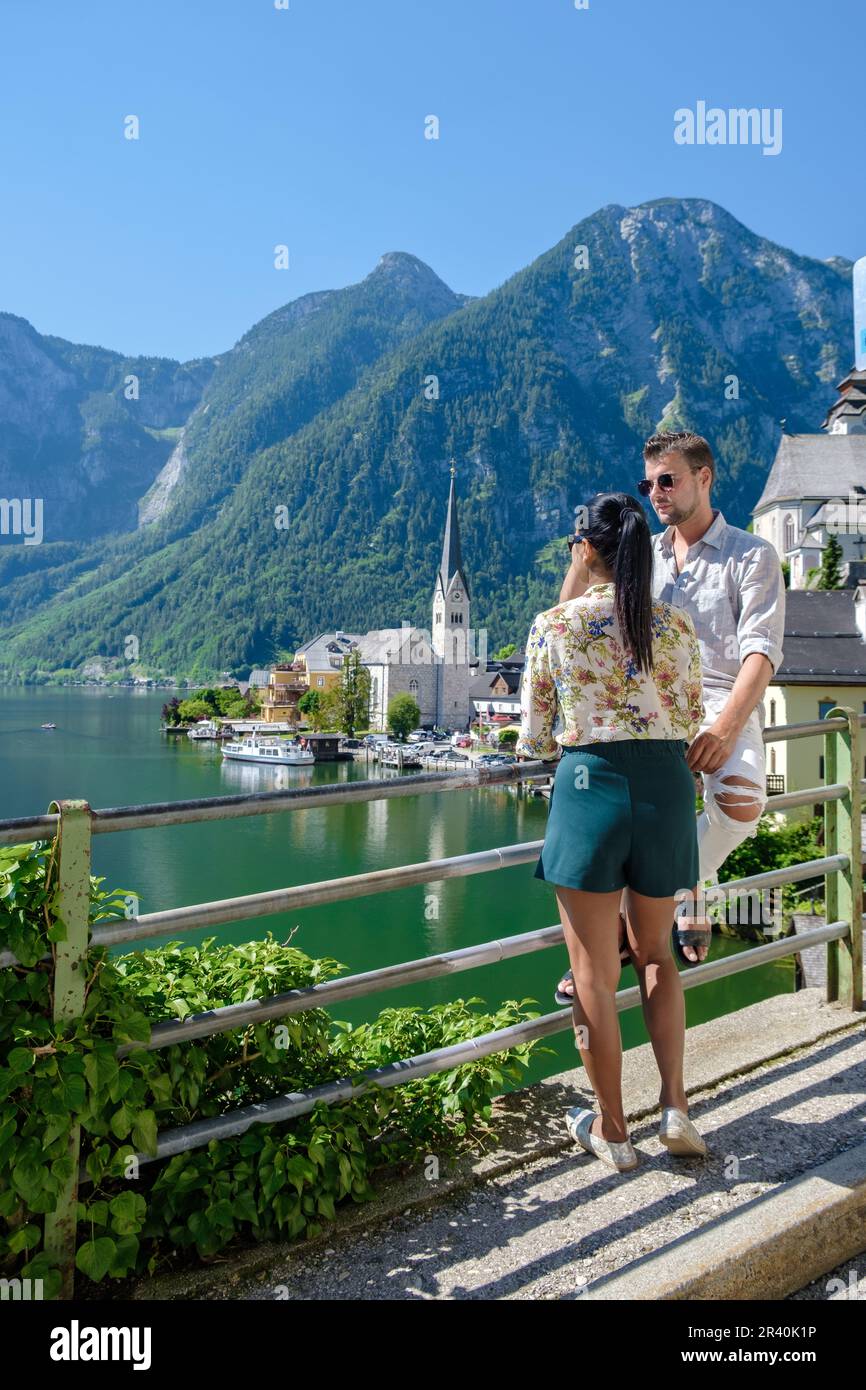 Hallstatt Salzkammergut, Austria, Hallstatt village on Hallstatter lake ...