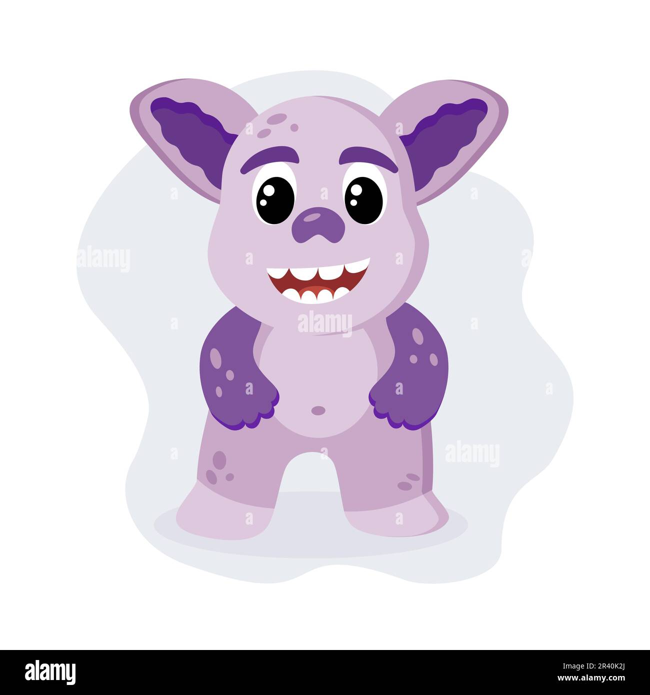 Cute purple color monster character, vector illustration Stock Vector ...