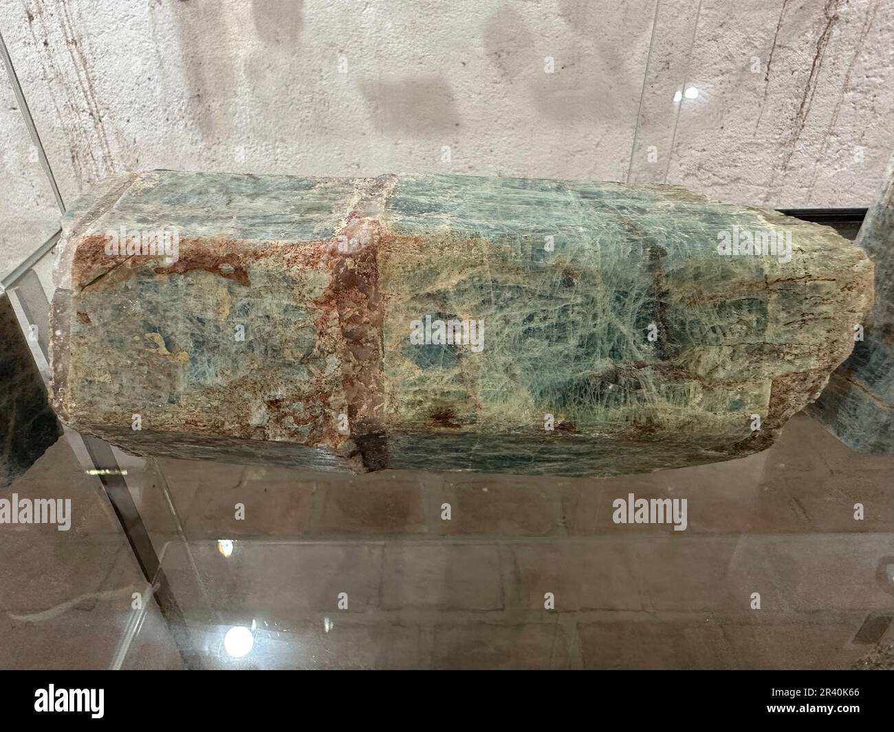 A block of beryl crystals in the Pachamalui Museum, Villa San Agustin ...