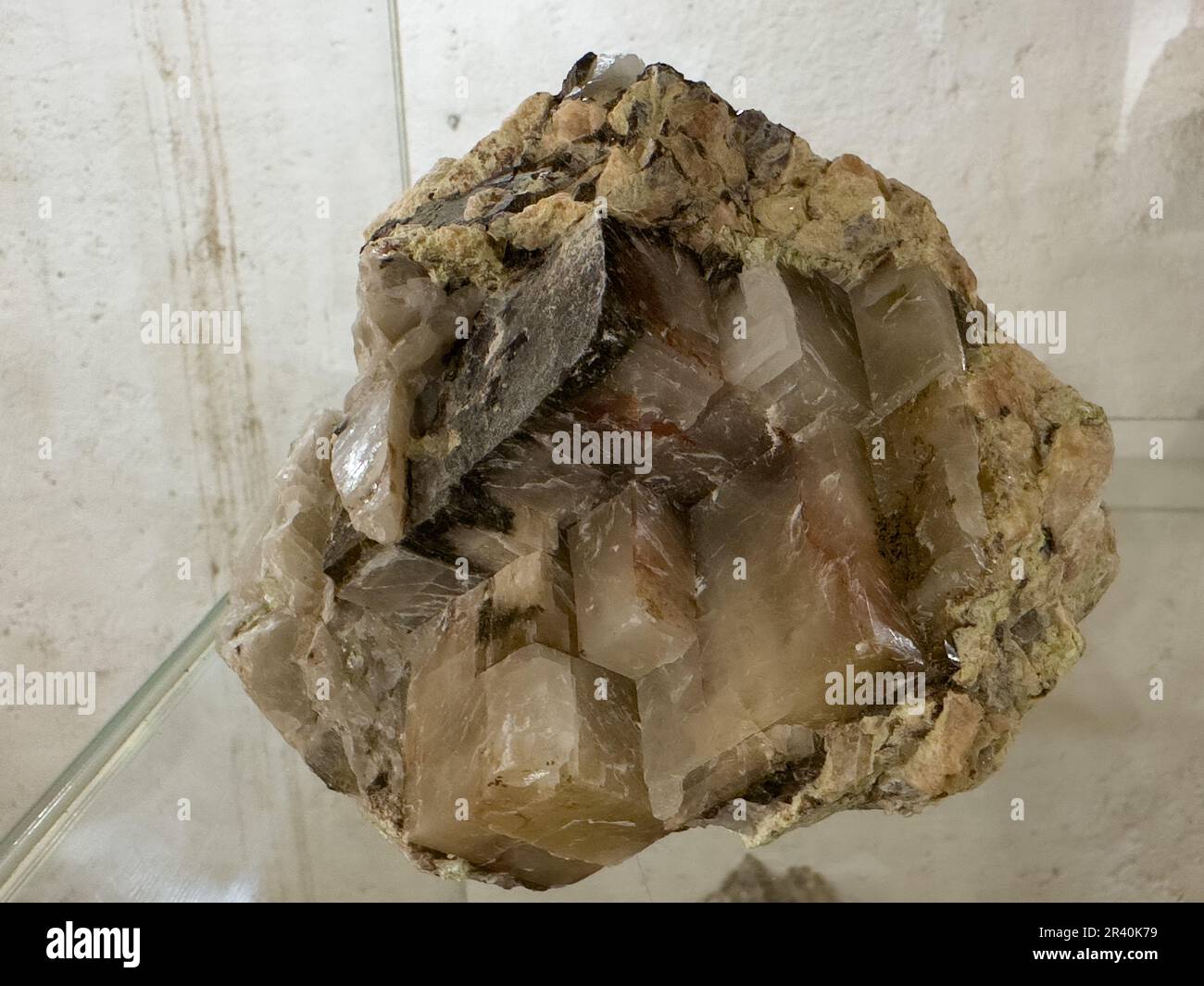 A sample of calcite crystals in the Pachamalui Museum, Villa San ...