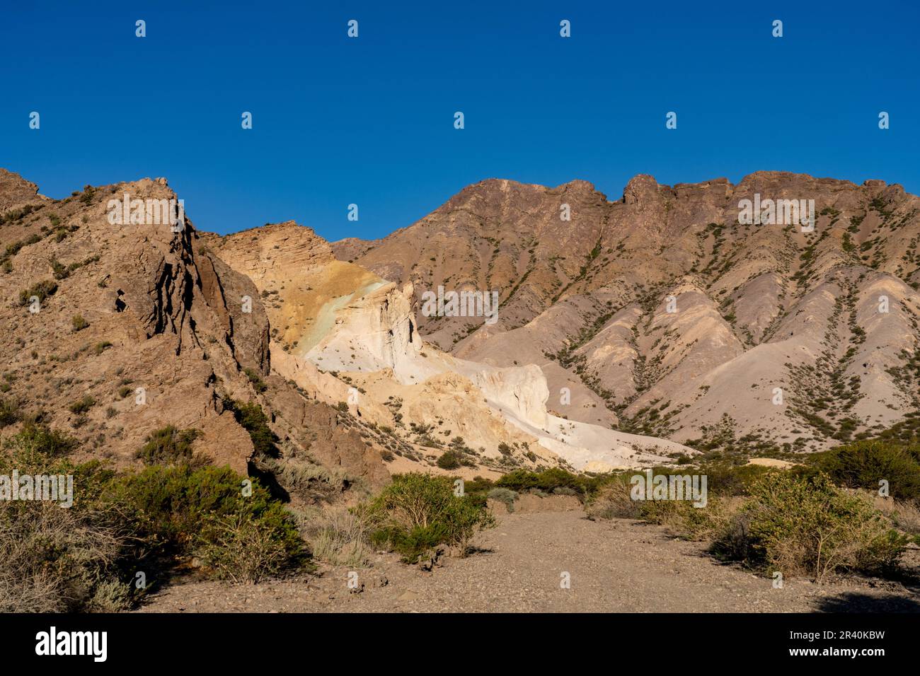Colorful geologic formations in the Hill of Seven Colors area near ...