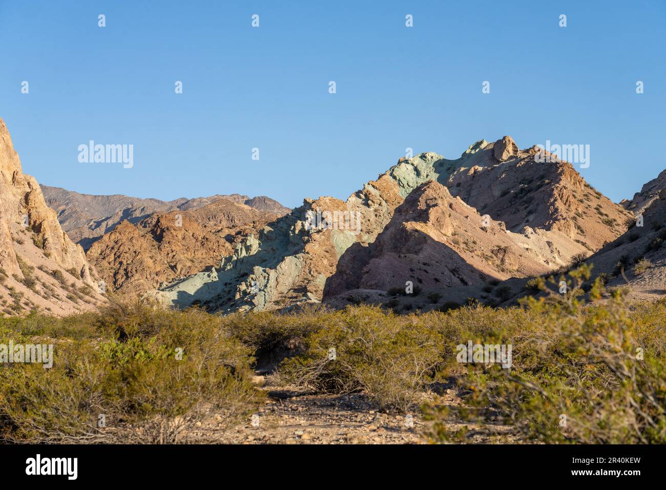 Colorful geologic formations in the Hill of Seven Colors area near ...