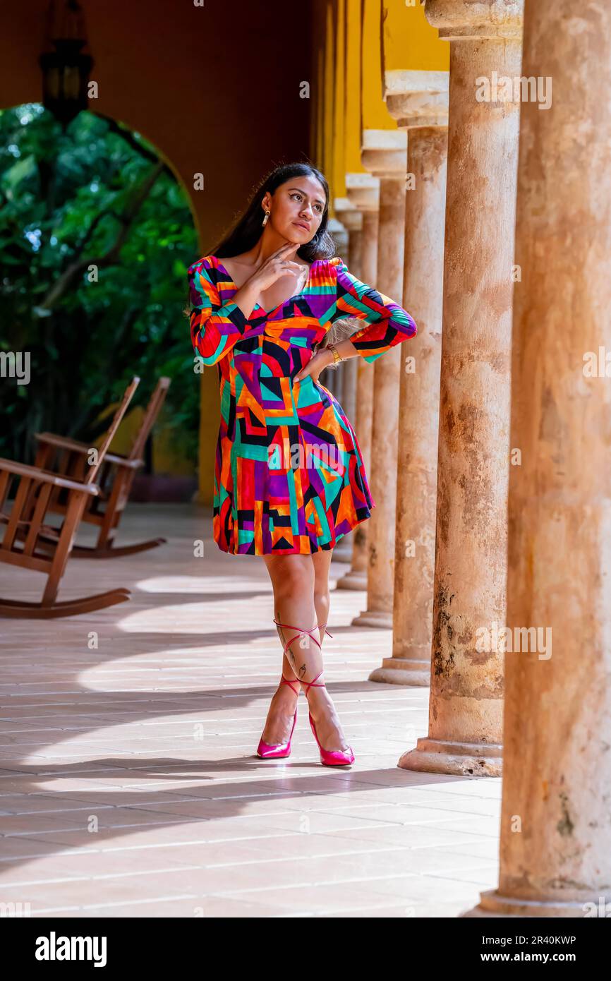 A Lovely Latin Model Enjoys A Day At A Local Spa in Mexico Stock Photo ...