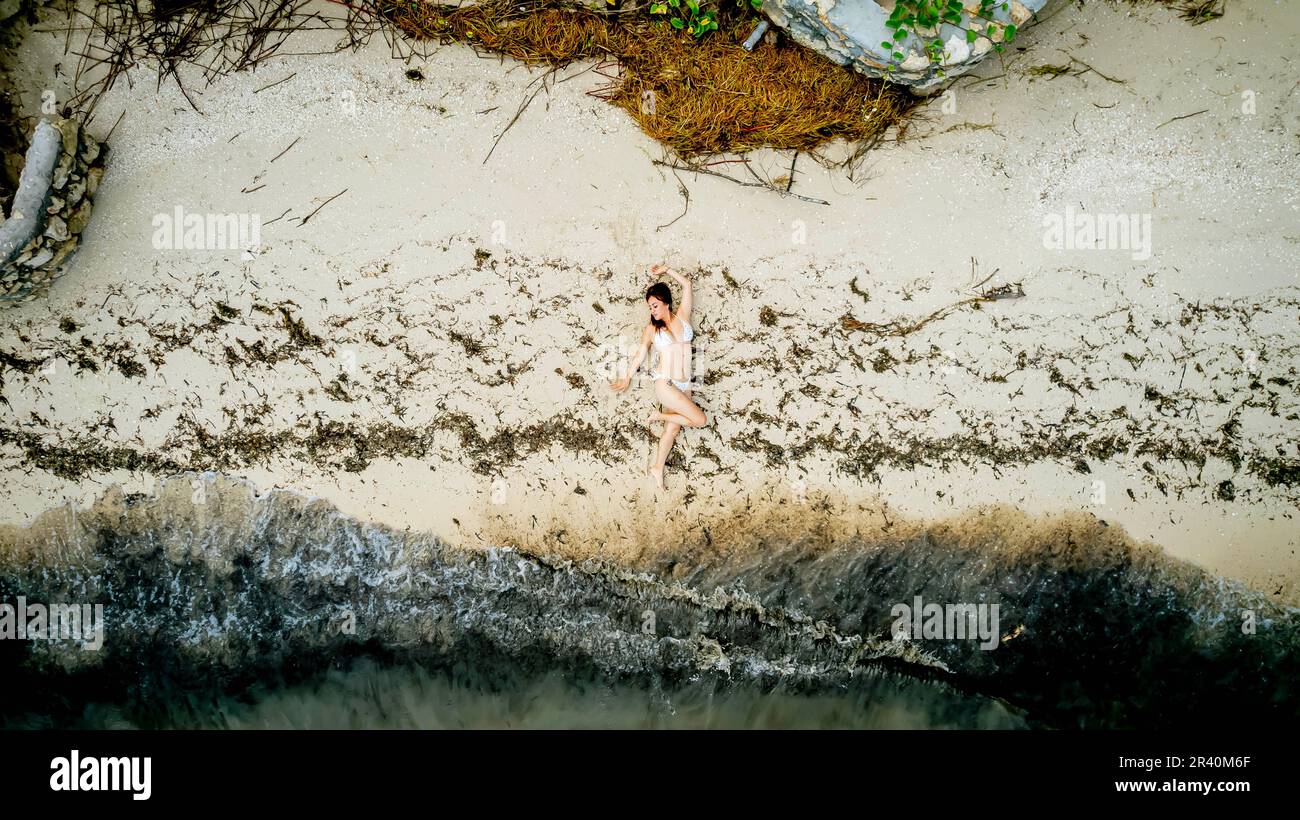 A Lovely Latin Model Enjoys A Day At The Boeach Near The Caribbean Sea ...