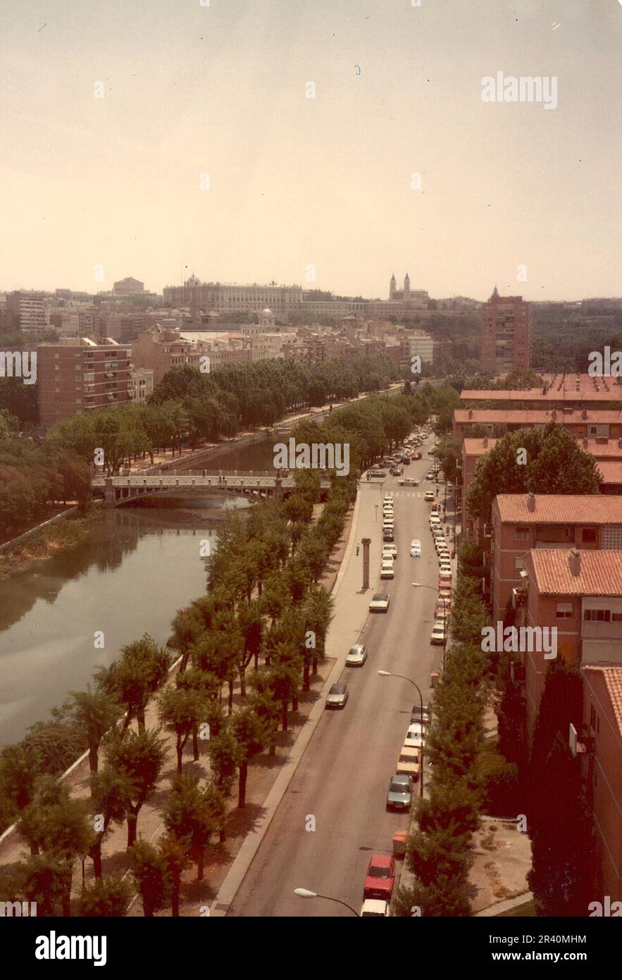 Vintage image of Madrid Rio, Madrid, Spain, captured in 1985 Stock ...