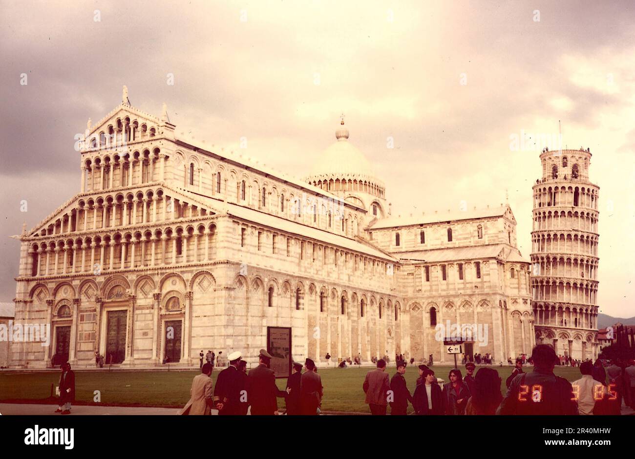 Vintage print from March 1985 of tourists at Pisa, Tuscany, Italy Stock ...