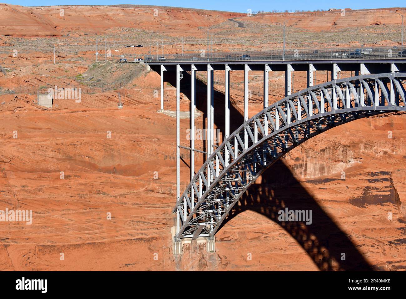 Glen Canyon Bridge or Glen Canyon Dam Bridge, Arizona, USA, North ...