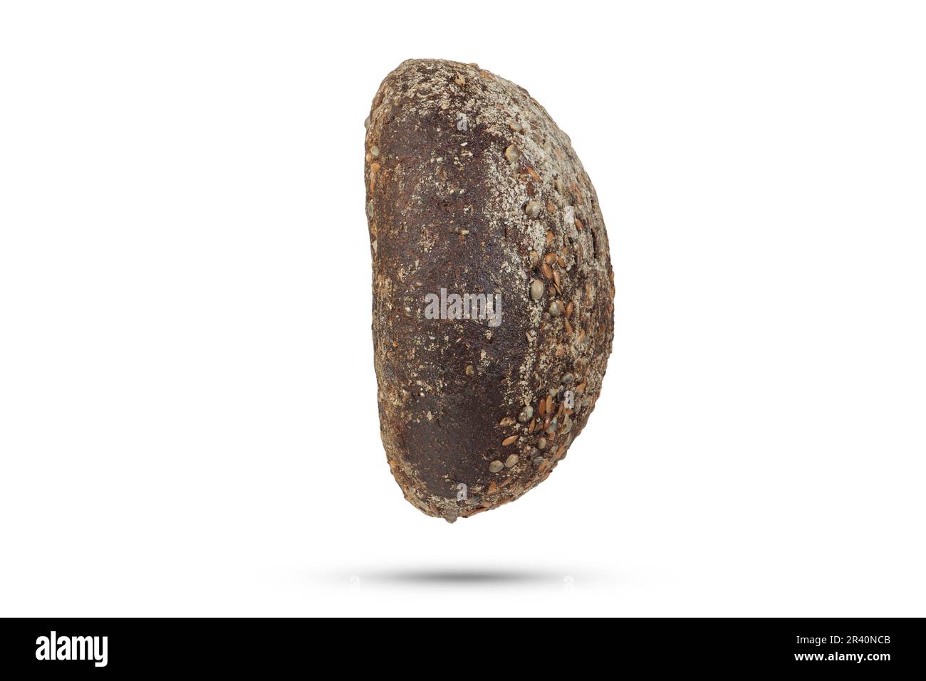 Black loaf of bread on a white isolated background. A loaf of black ...