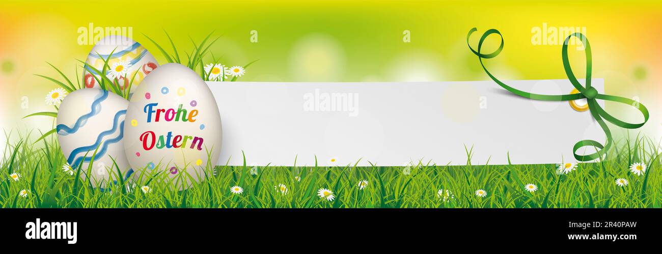Natural Easter Egg Ostern Paper Sticker Spring Header Stock Photo - Alamy