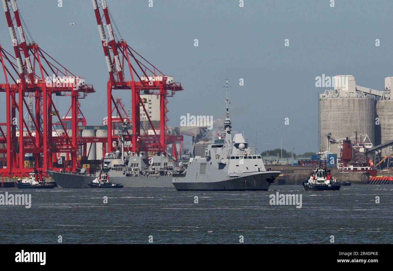Liverpool, United Kingdom. 24th May, 2023. HMS Defender and The French ...