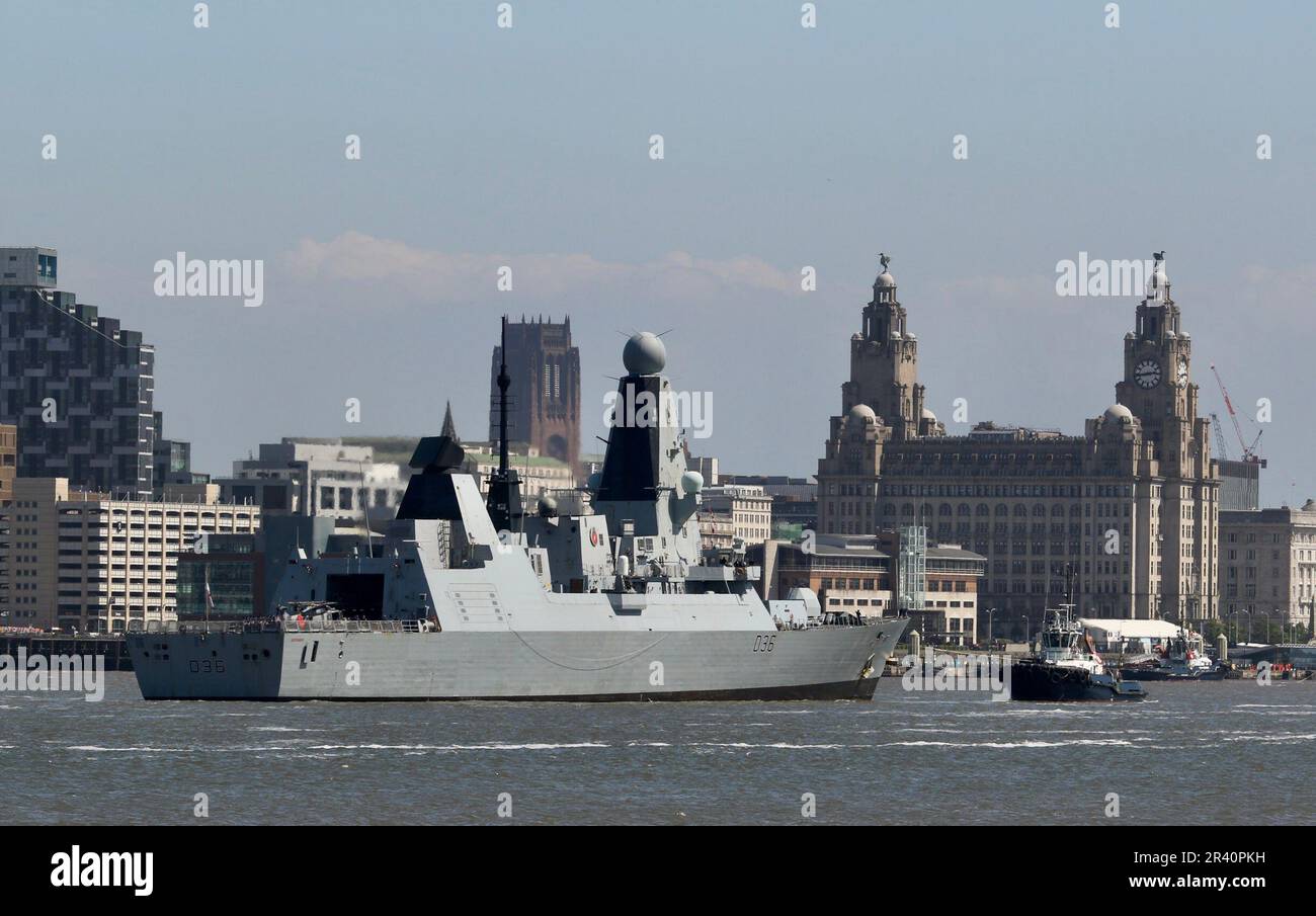 Liverpool, United Kingdom. 24th May, 2023. HMS Defender and The French ...
