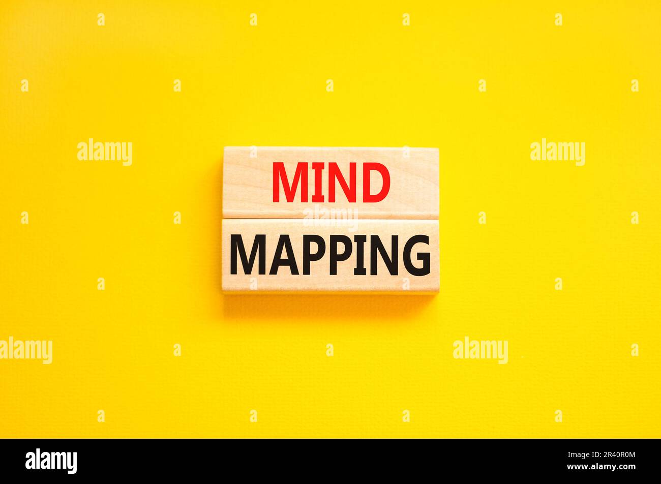 Mind mapping symbol. Concept words Mind mapping on wooden blocks on a ...
