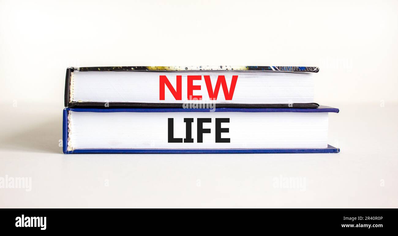 New life symbol. Concept words New life on beautiful books on a ...