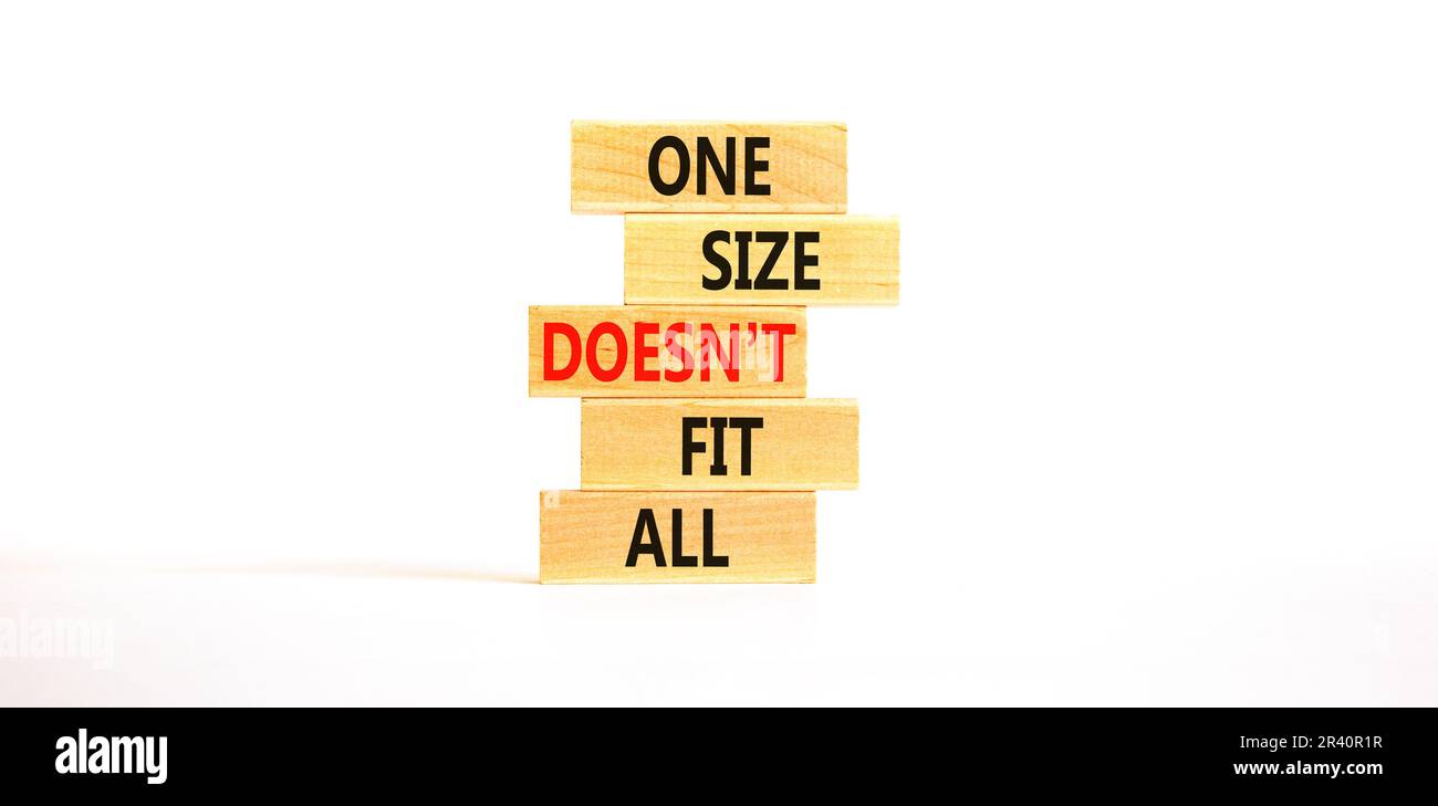 One size does not fit all symbol. Concept words One size does not fit ...