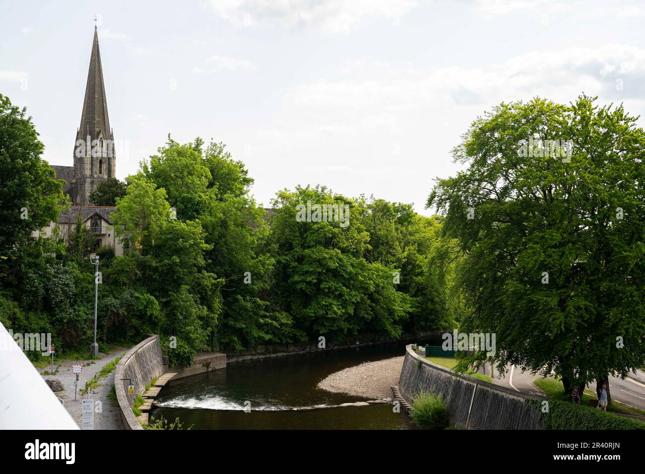 A view of the River Ogmore through Bridgend Town Centre on the 22nd May ...
