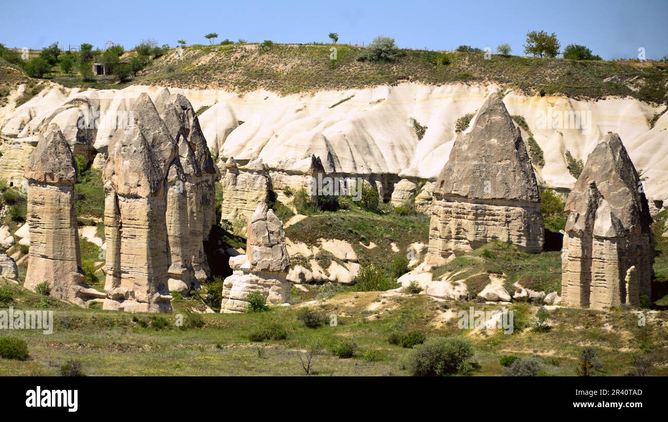 Fairy chimneys between valleys turkey hi-res stock photography and ...