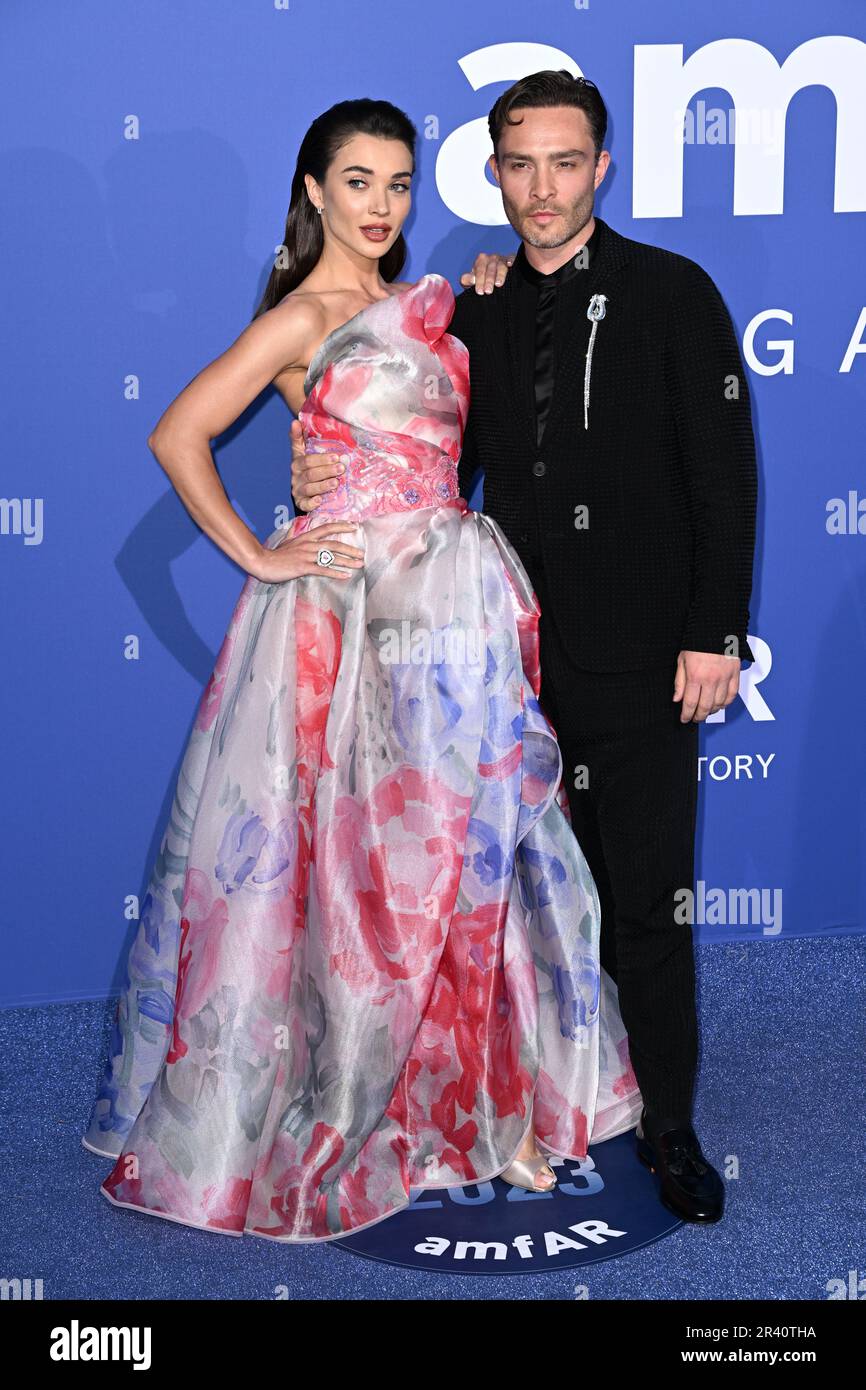 Ed Westwick and Amy Jackson attending the amfAR Gala during the 76th ...