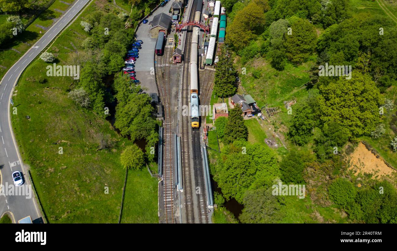 Deisel Train Laving Goathland Station Stock Photo - Alamy