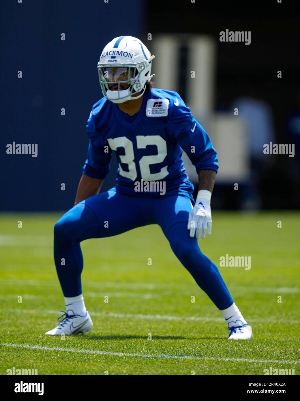 Indianapolis Colts safety Julian Blackmon runs a drill during practice ...
