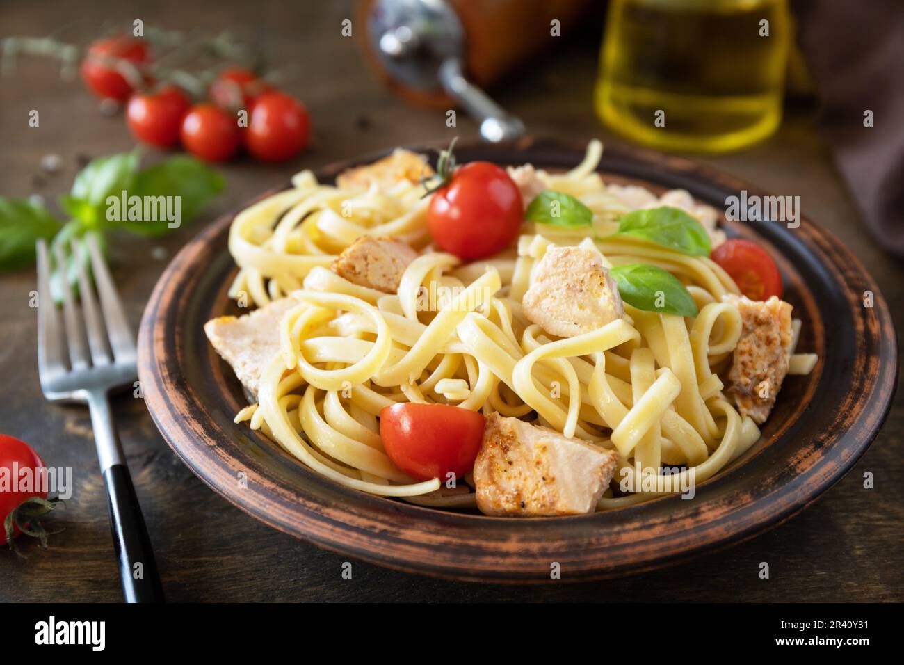 Mediterranean cuisine, seafood diet. Italian spaghetti pasta savory ...