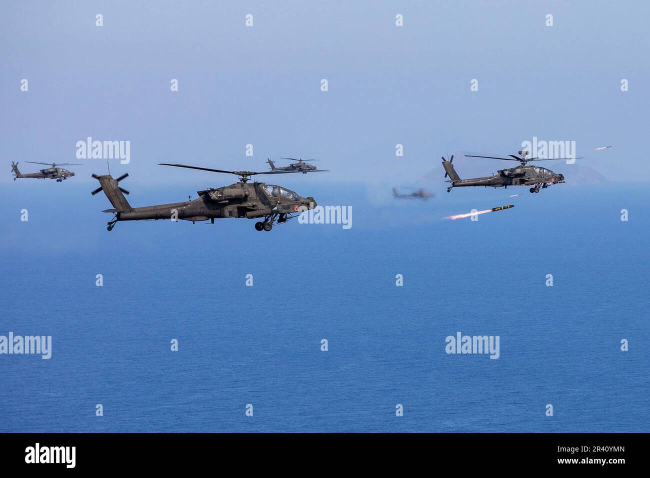 May 12, 2023 - Greece - Army Apache Longbow helicopters assigned to the ...
