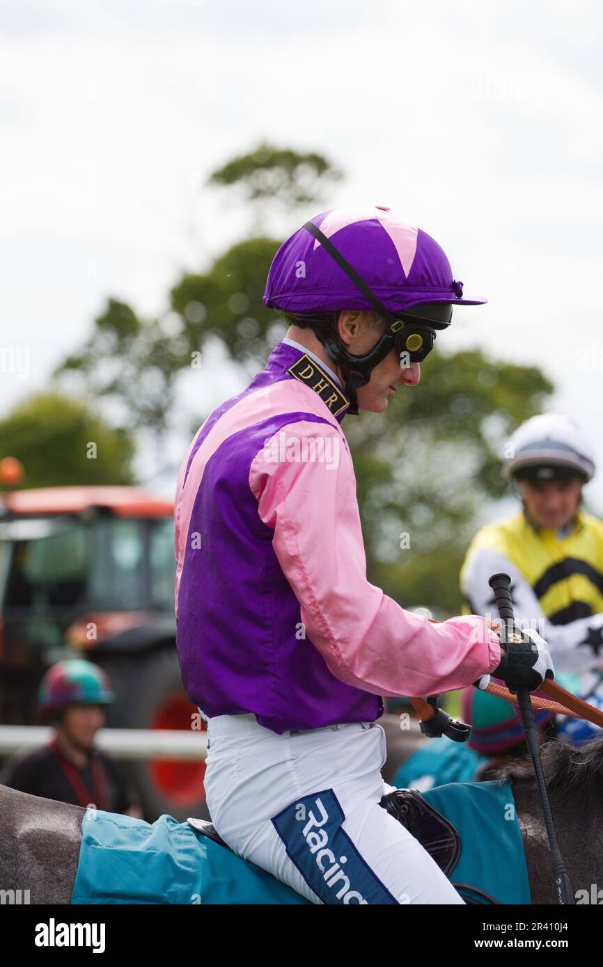 Jockey Paul Milrennan on Azure Blue at York Races Stock Photo - Alamy