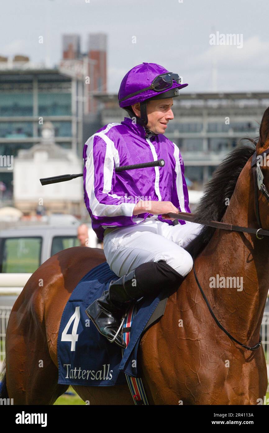Jockey Ryan moore on Lambada at York Races Stock Photo - Alamy
