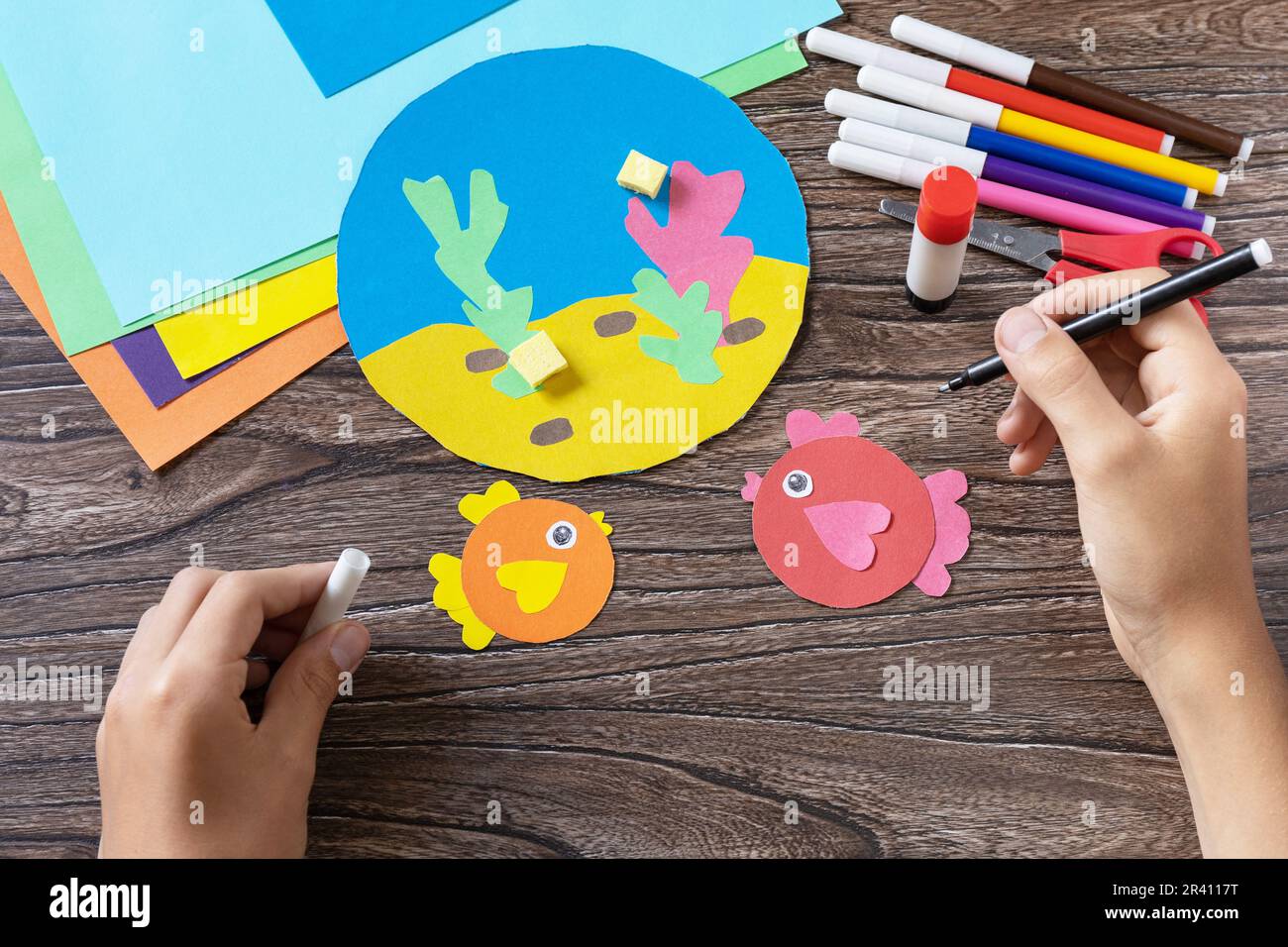 Instructions step 7. Summer card sea with volume fish. Handmade ...