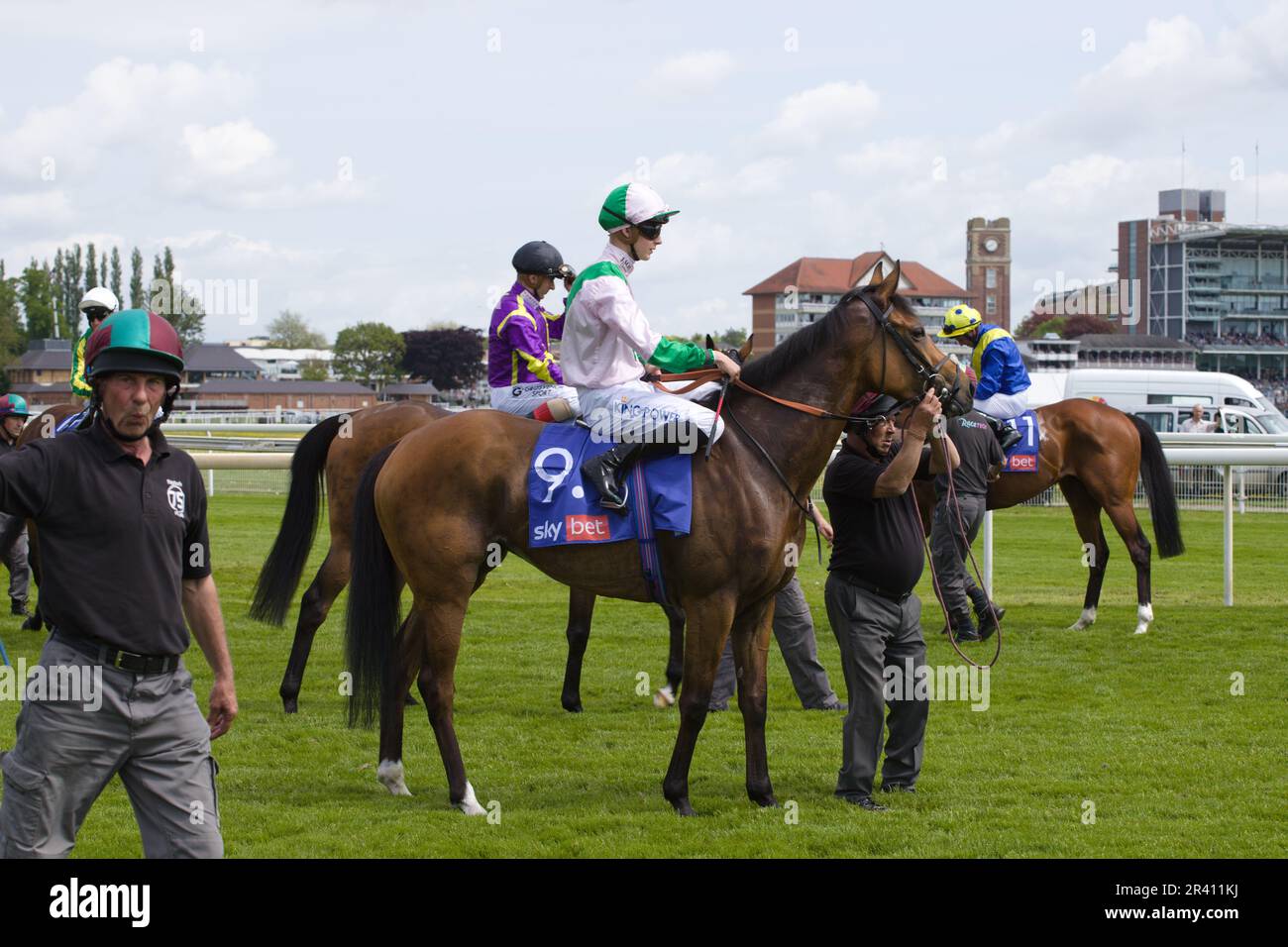 Jockey Harry Davies on Typewriter at York Races Stock Photo - Alamy