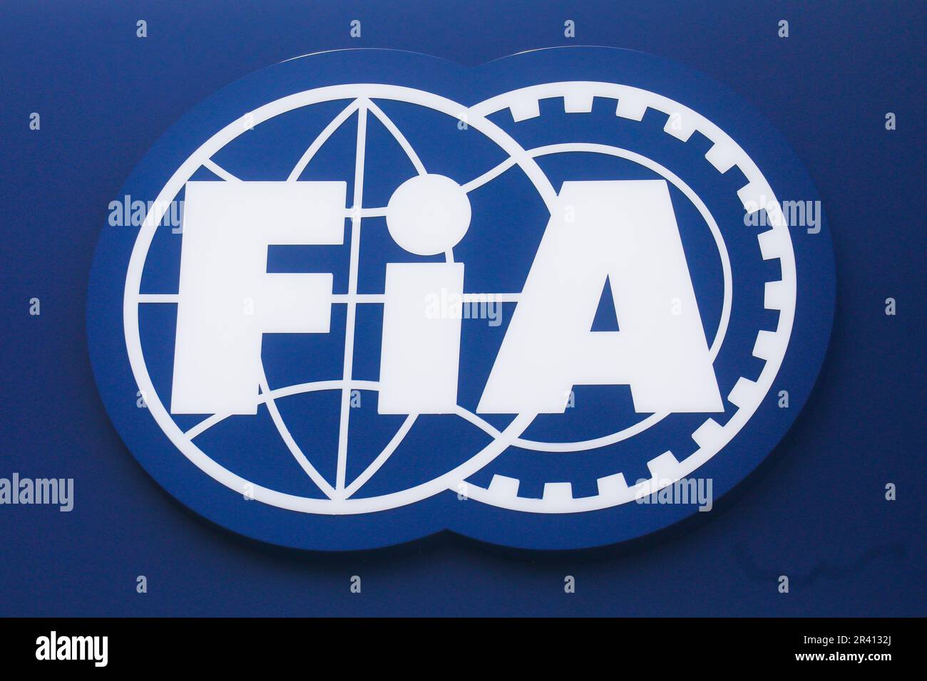 Monte Carlo, Monaco. 25th May, 2023. FIA logo is seen ahead of the F1 ...