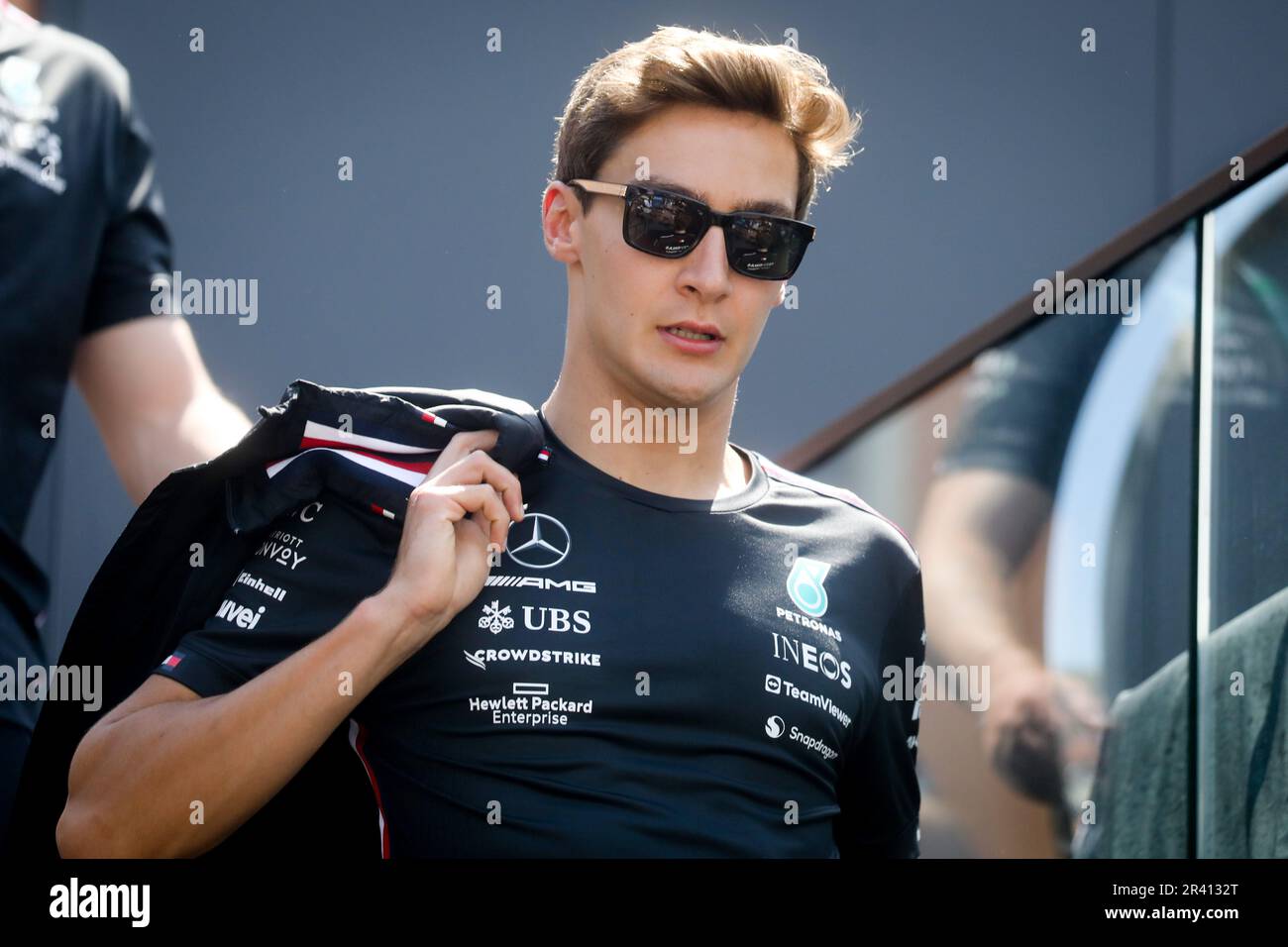 Monte Carlo, Monaco. 25th May, 2023. George Russell of Mercedes is seen ...