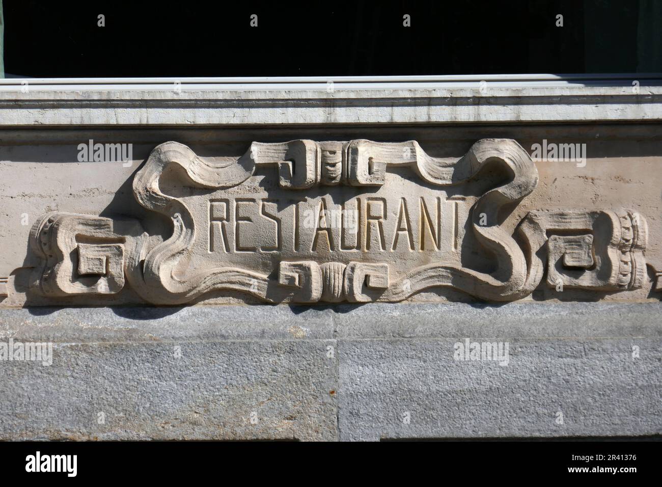 Baroque lettering restaurant hi-res stock photography and images - Alamy
