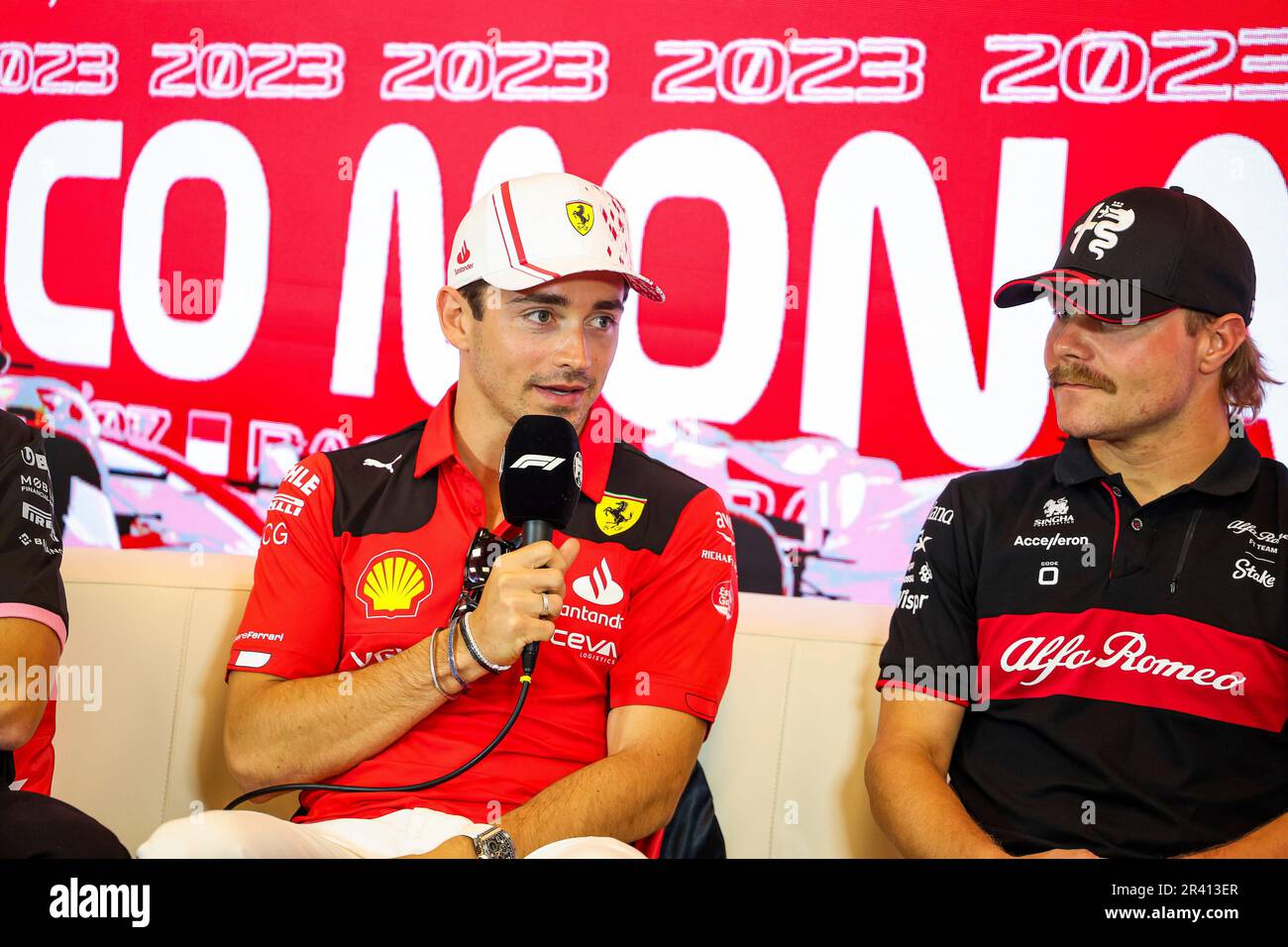 Monte-Carlo, Monaco. 25th May, 2023. #16 Charles Leclerc (MCO, Scuderia Ferrari), #77 Valtteri ...