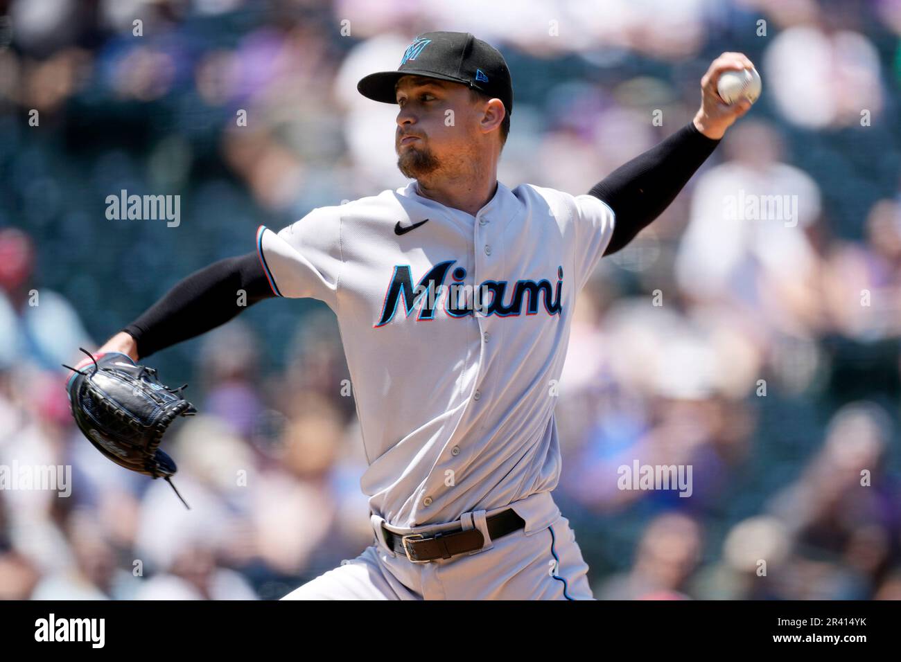 Miami Marlins starting pitcher Braxton Garrett works against the ...