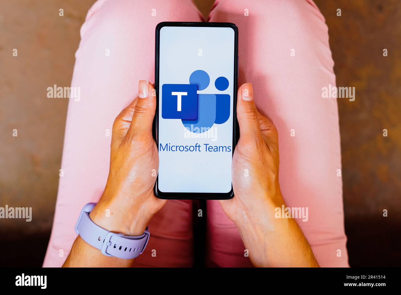 In this photo illustration, the Microsoft Teams logo is displayed on a ...