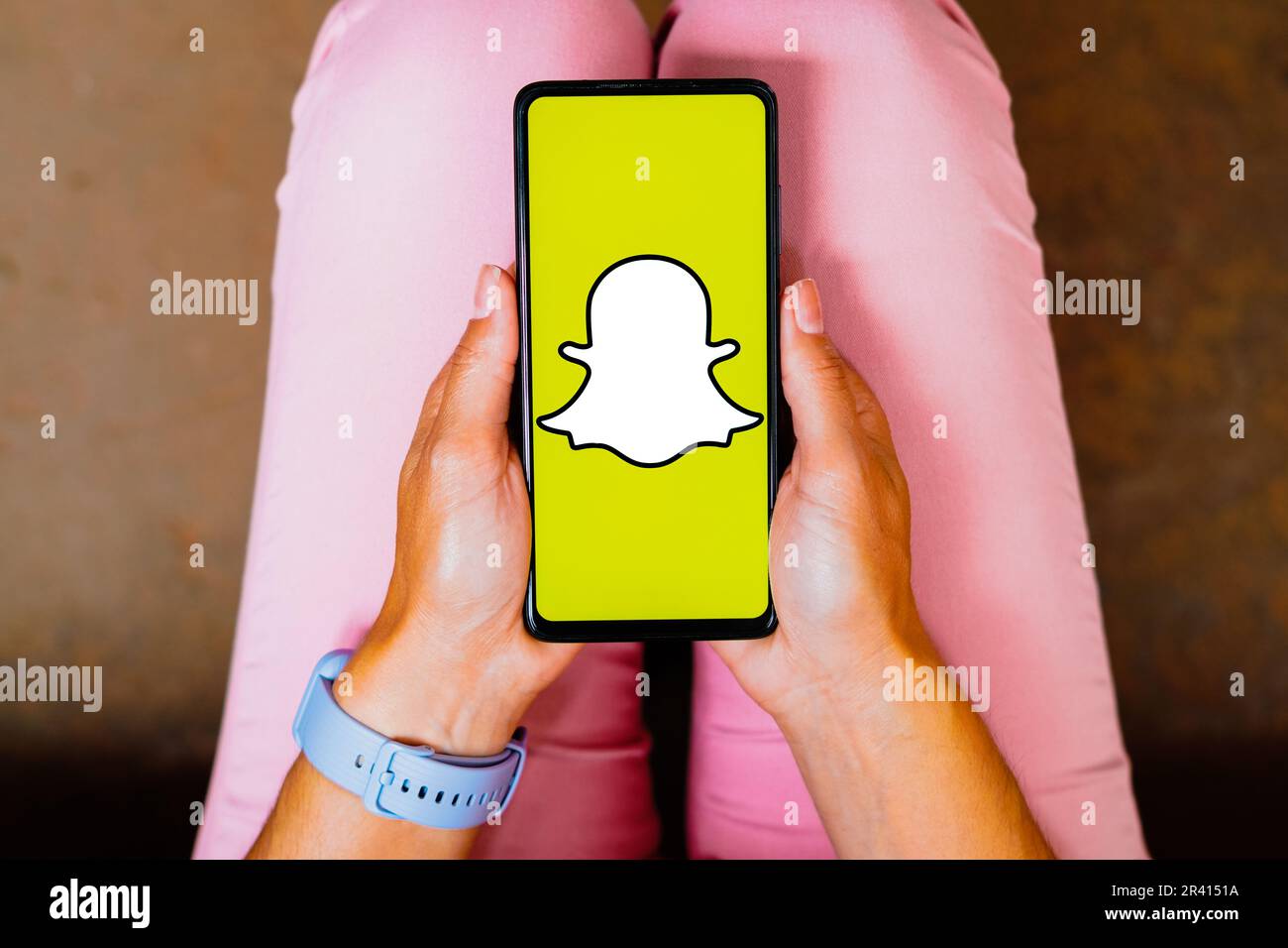 In this photo illustration, the Snapchat logo is displayed on a ...