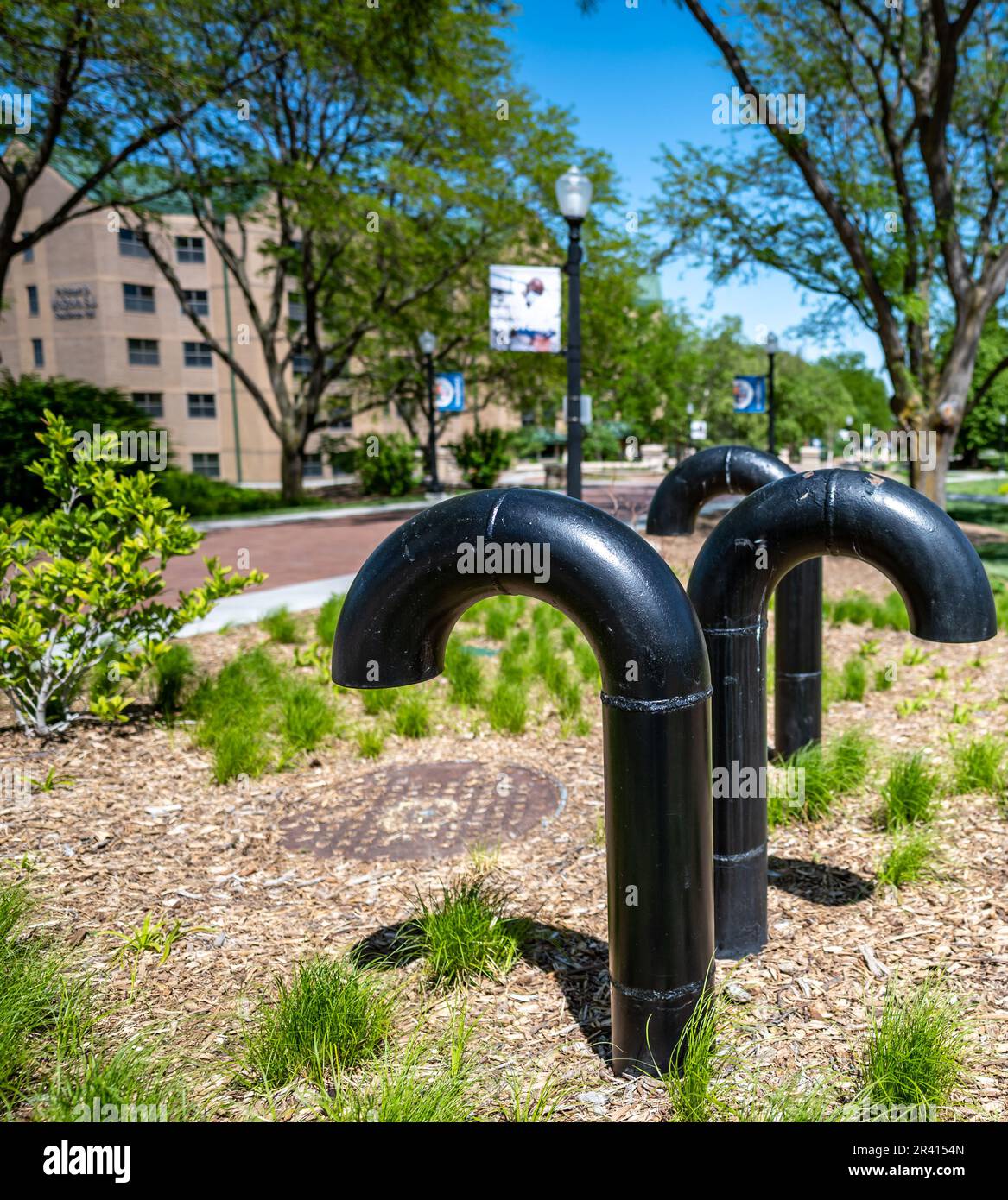 Underground structure manhole ventilation pipe in the shape of a candy ...