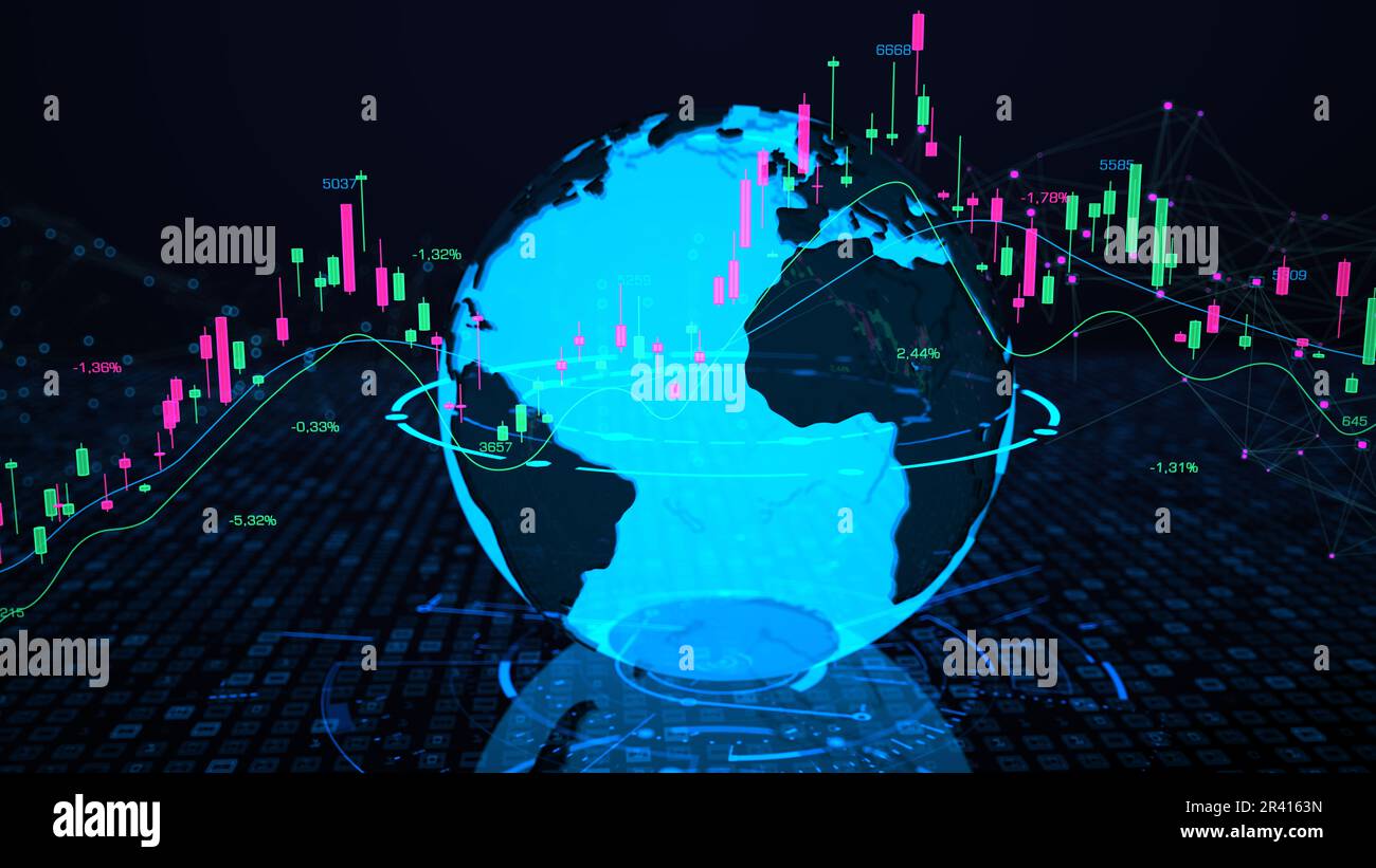 Candlestick Chart Digital World Stock Photo - Alamy