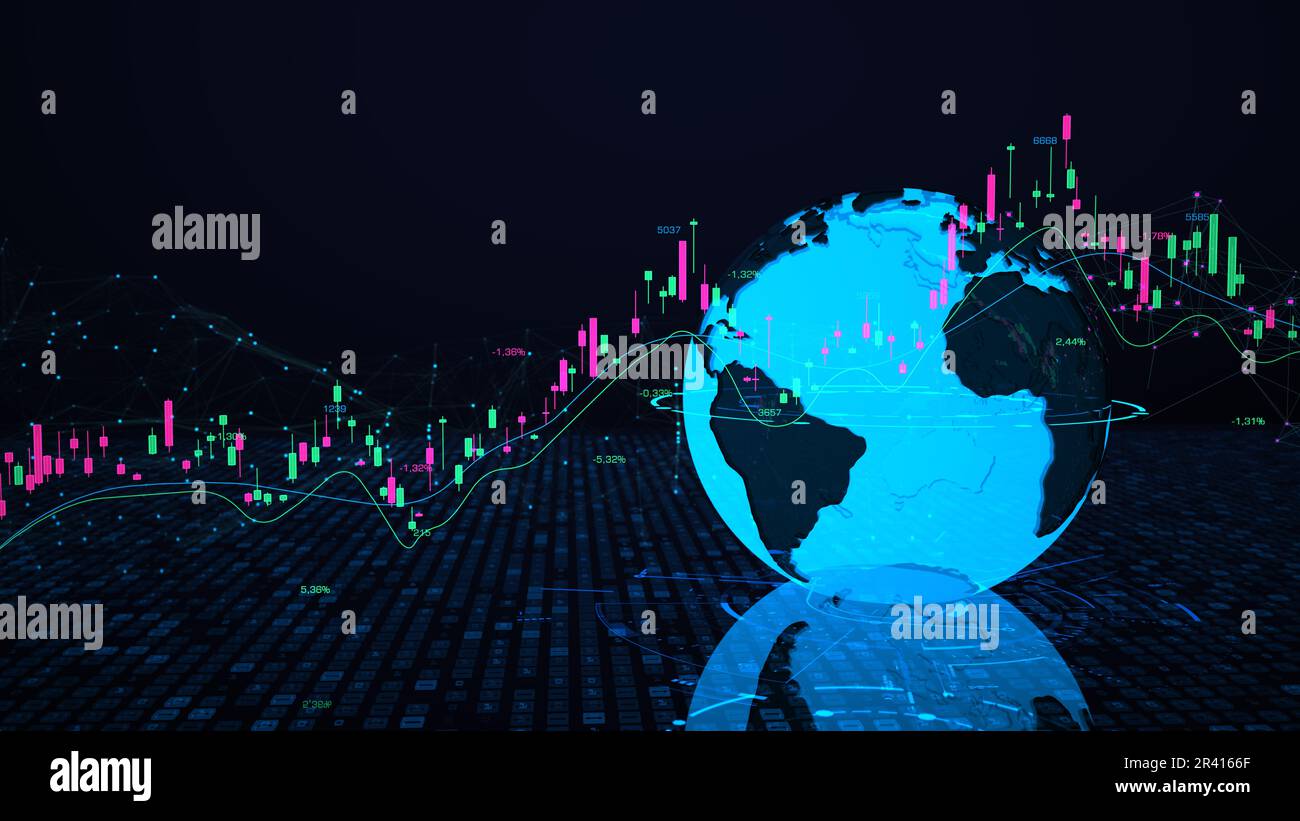 Candlestick Chart Digital World Stock Photo - Alamy