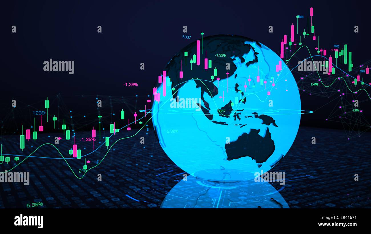 Candlestick Chart Digital World Stock Photo - Alamy