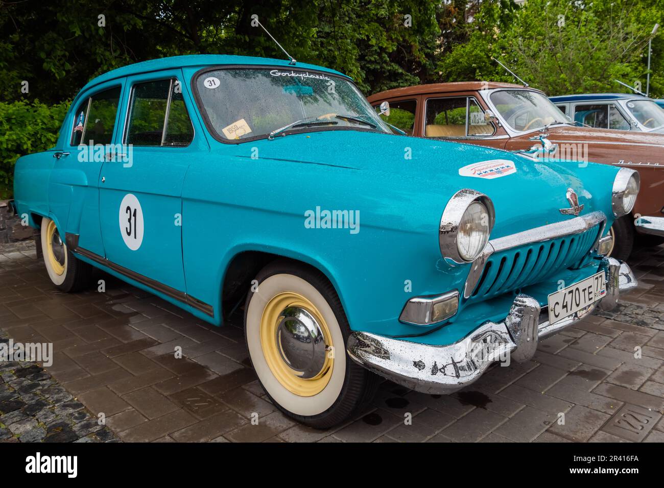 Turquoise GAZ M21 Volga at Classic Soviet Car Exhibition Stock Photo ...