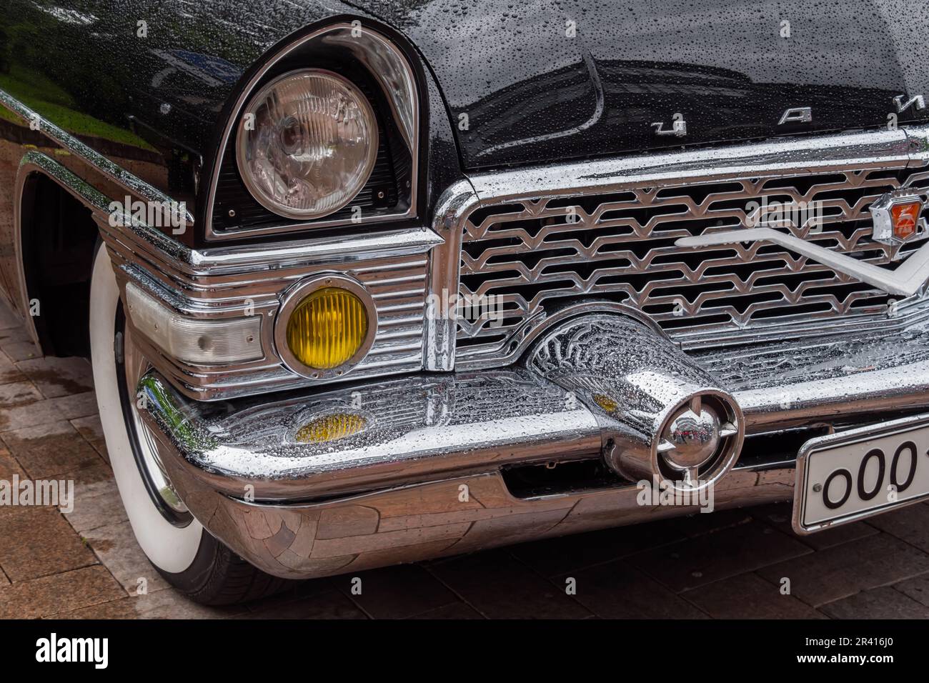 Black GAZ-13 Chaika at Classic Soviet Car Exhibition Stock Photo - Alamy