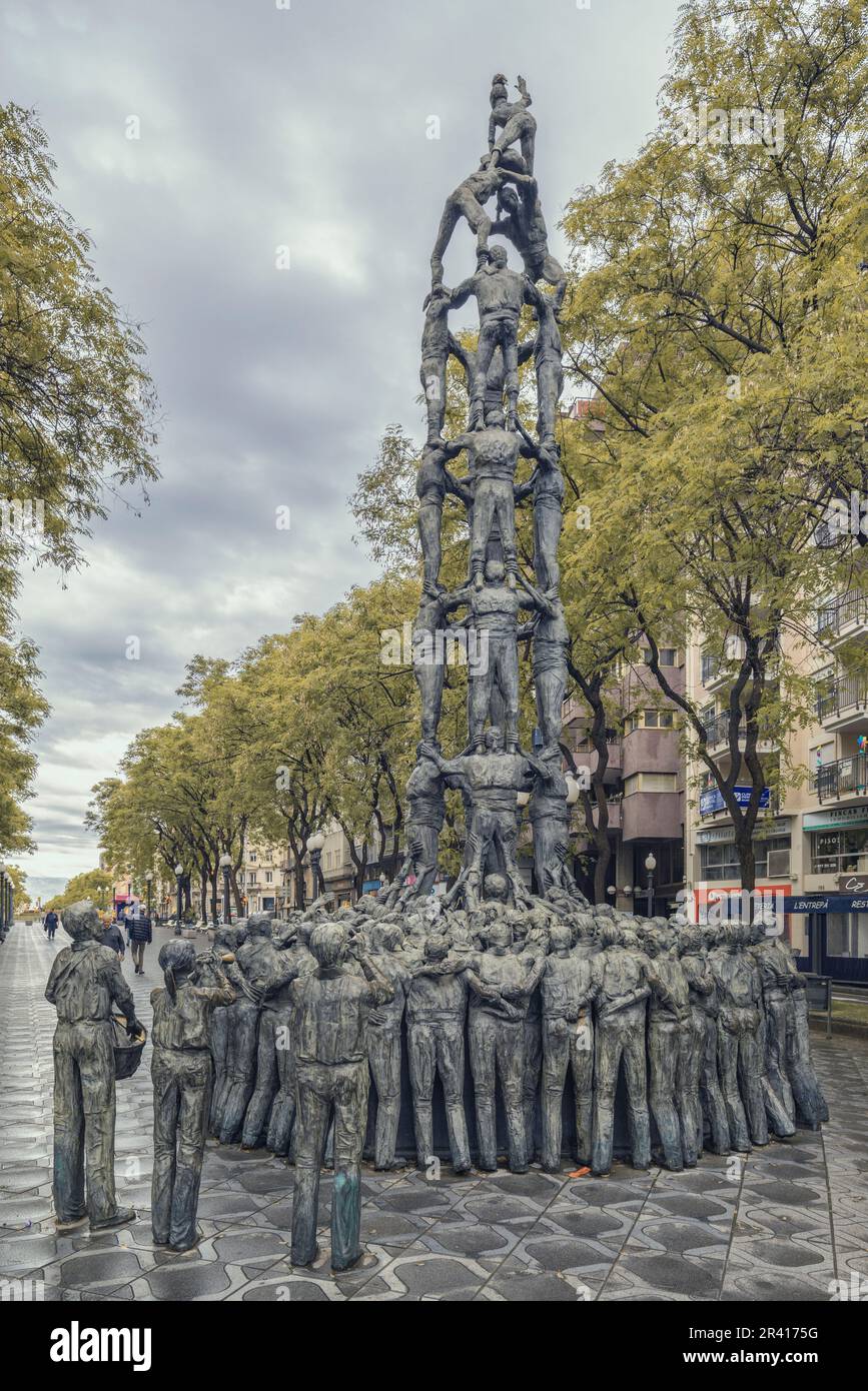 Monument als castellers work of the catalan sculptor Francesc Anglès i ...